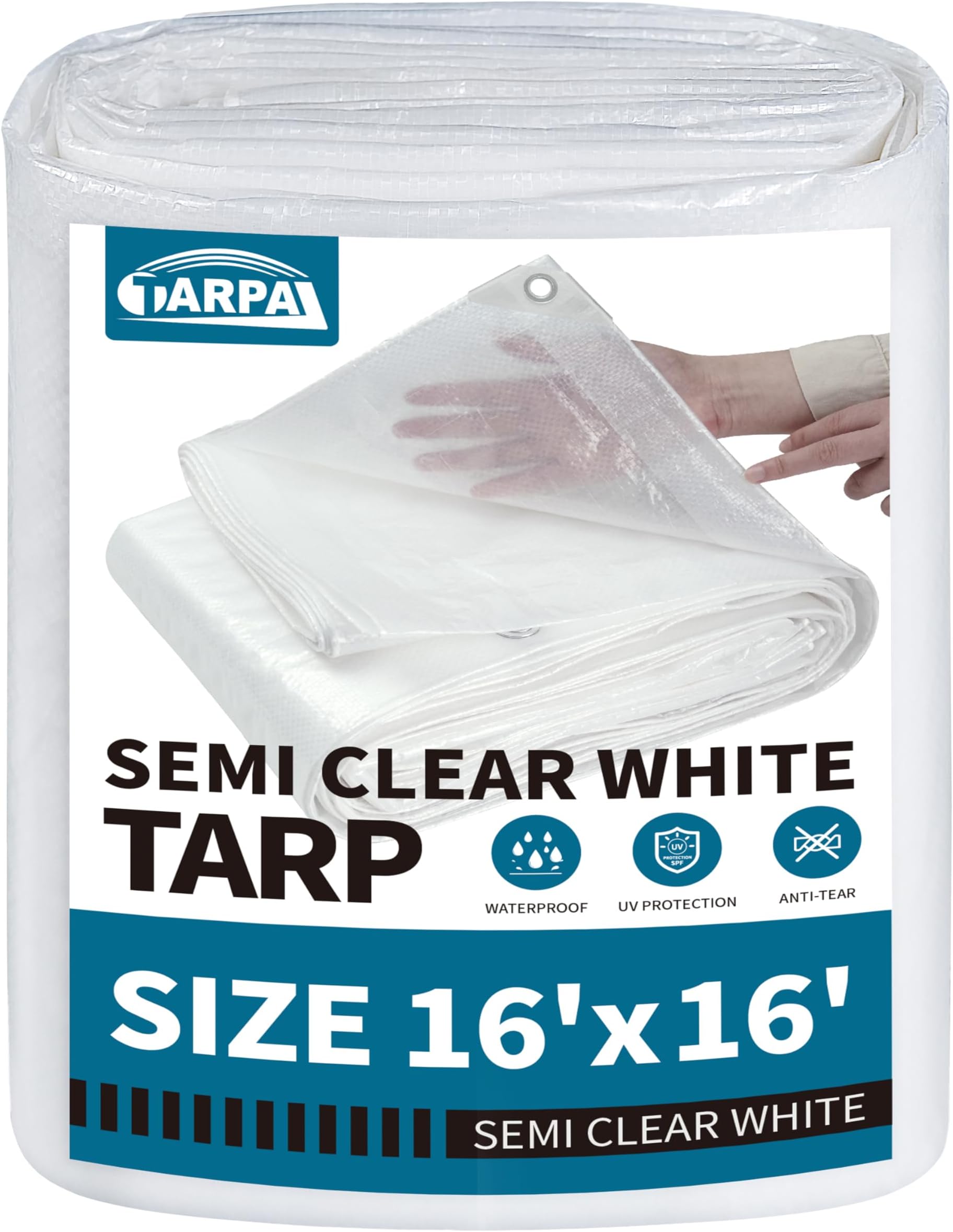 Amazon.com: TARPAL 10'x12' Semi Clear White Tarp Waterproof Green House ...