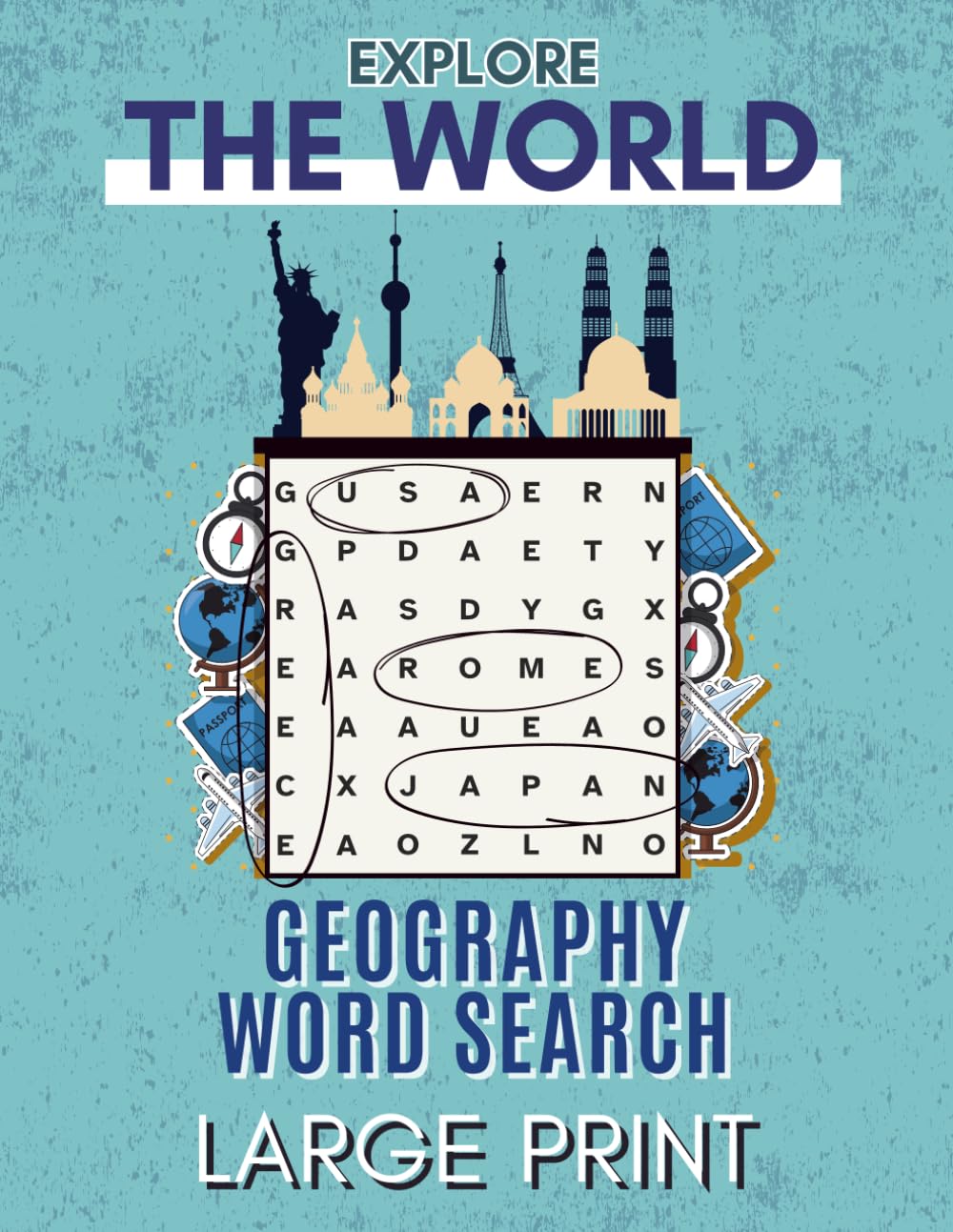 Explore the World: Geography Word Search Puzzle Book: 55 Large Print ...