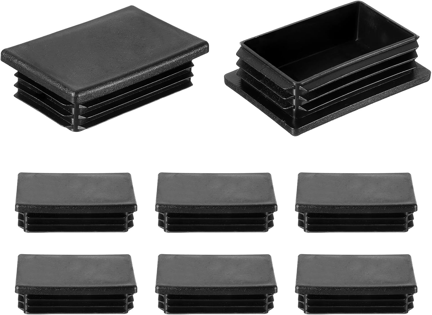 uxcell 8 Pcs Rectangle Tubing End Caps 3 x 2 Inch Plastic Hole Plugs ...