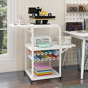 Amazon.com: PUNCIA Movable Heat Press Table with Vinyl Roll Holder ...