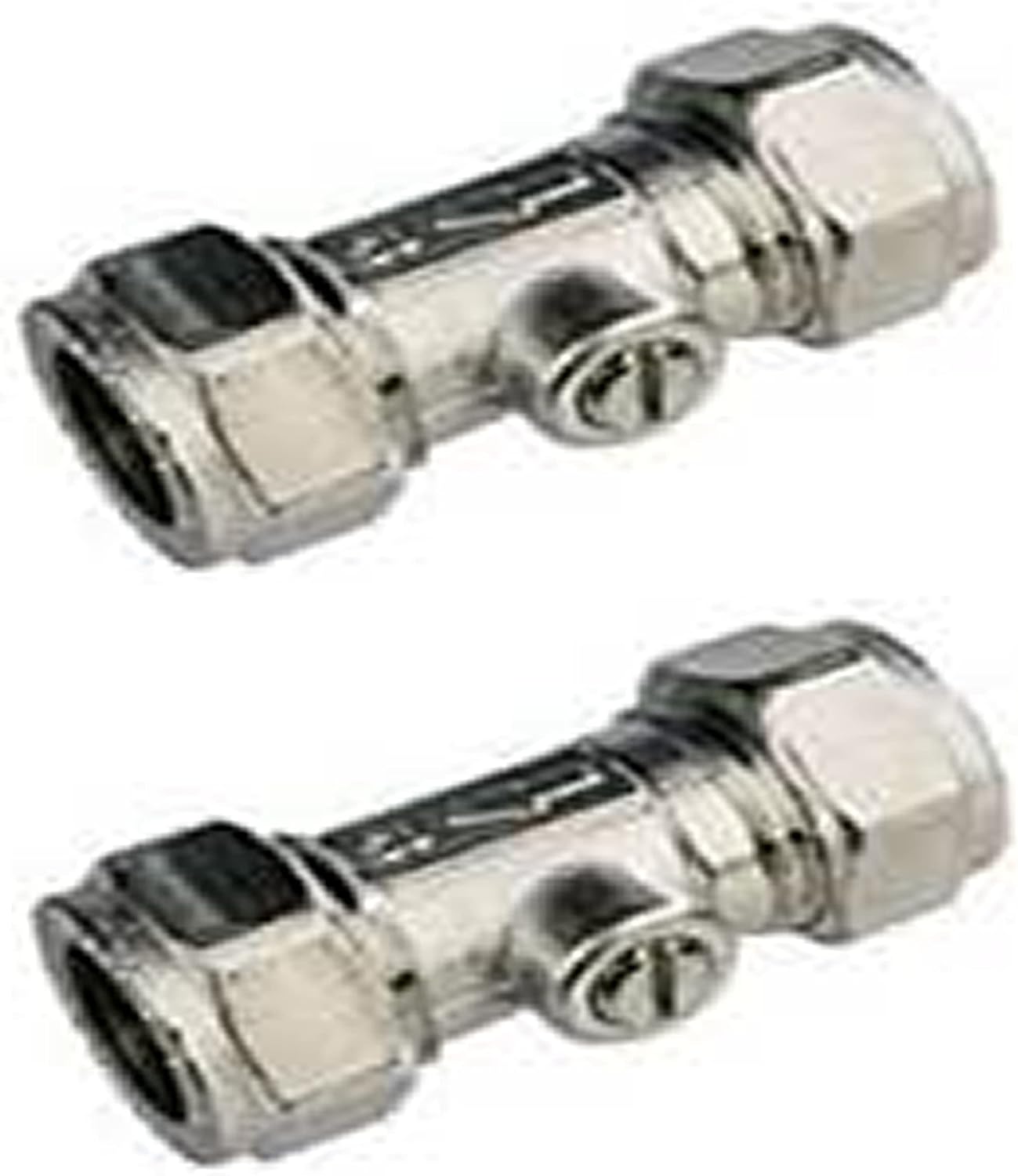 Chrome 15mm Compression Isolating Ball Valve 1/4 Turn Operation Pack of ...