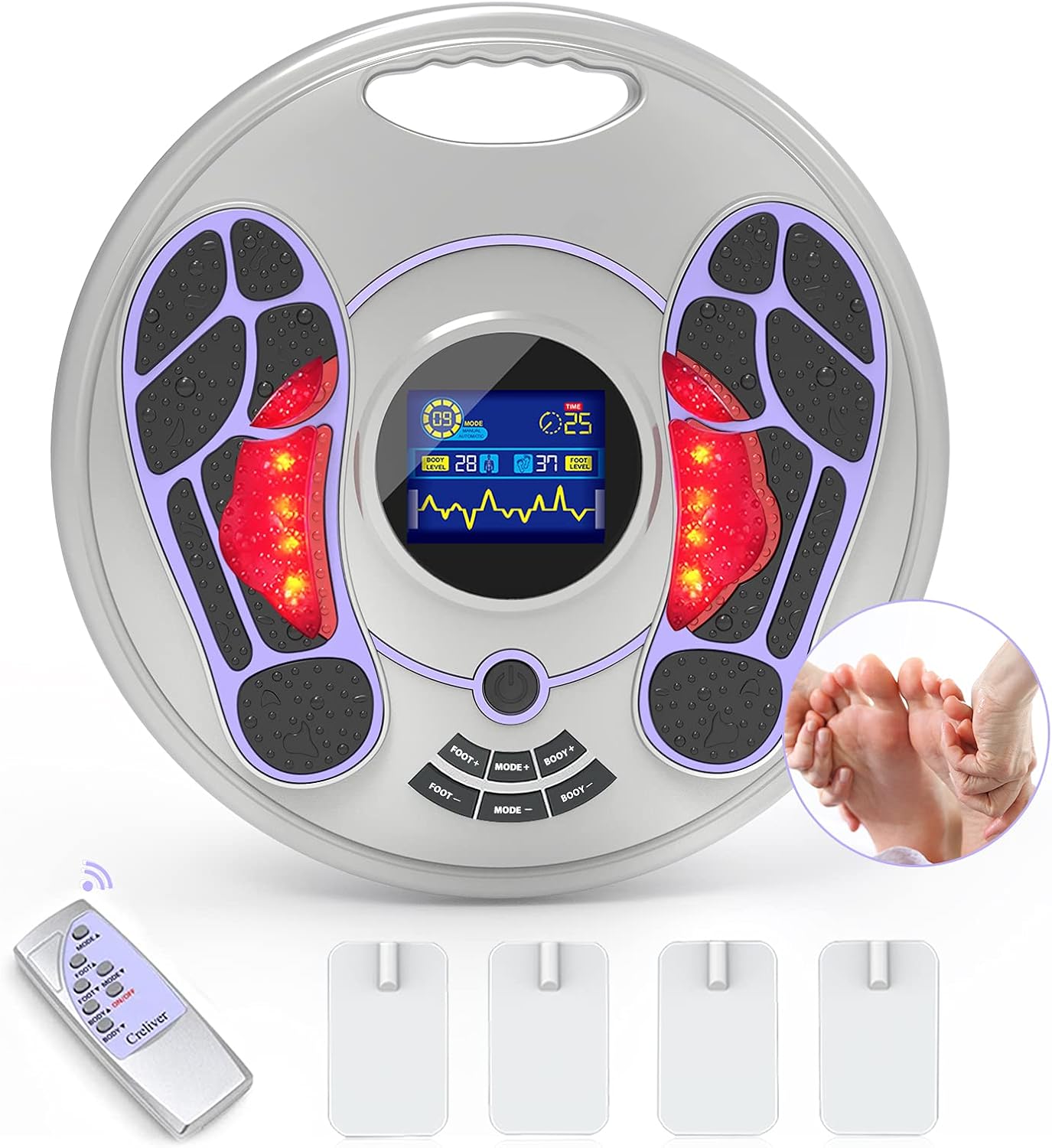 Creliver Medical Foot Massager Machine, Foot Circulation Device for ...