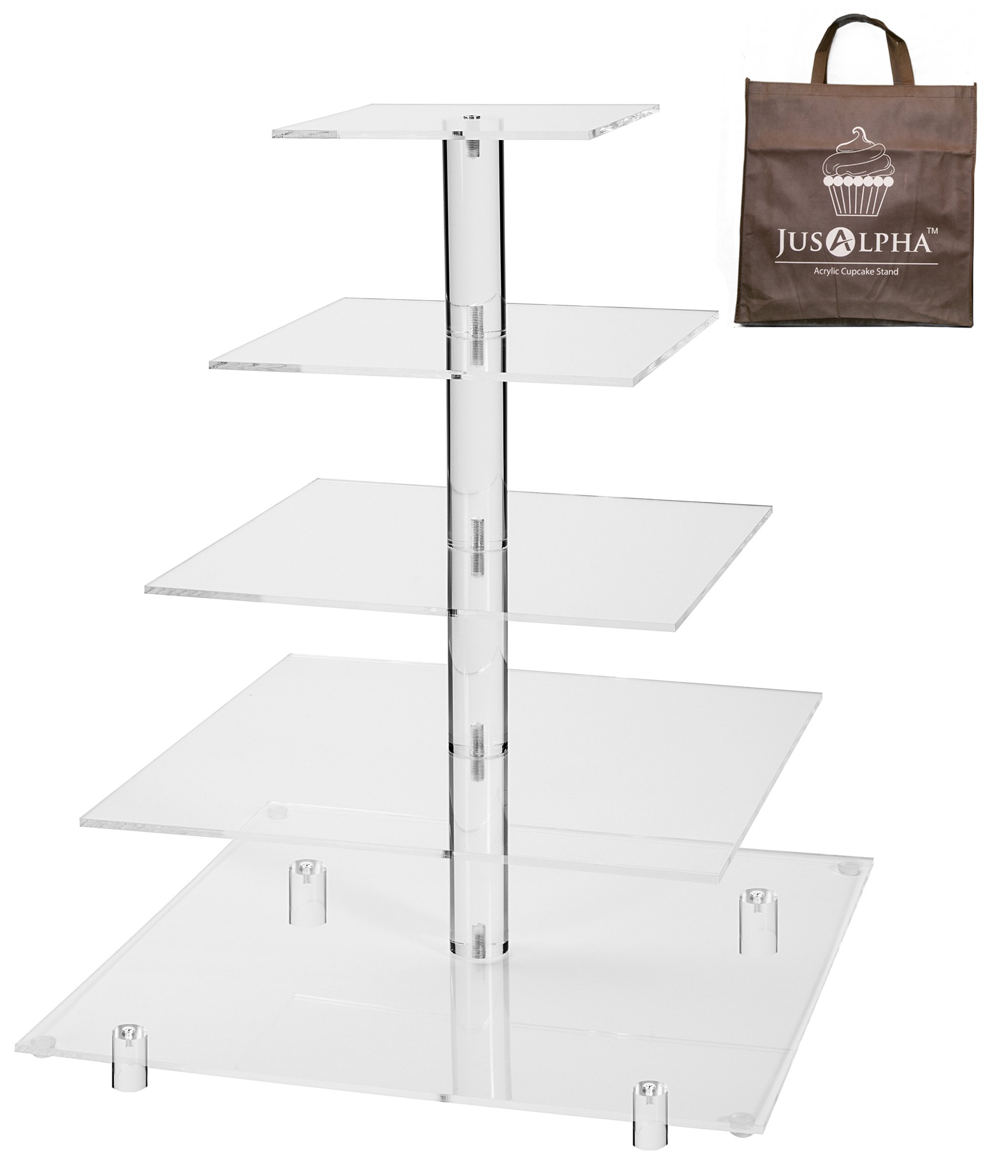 Snapklik.com : Jusalpha 5 Tier Wedding Event Square Acrylic Cupcake ...