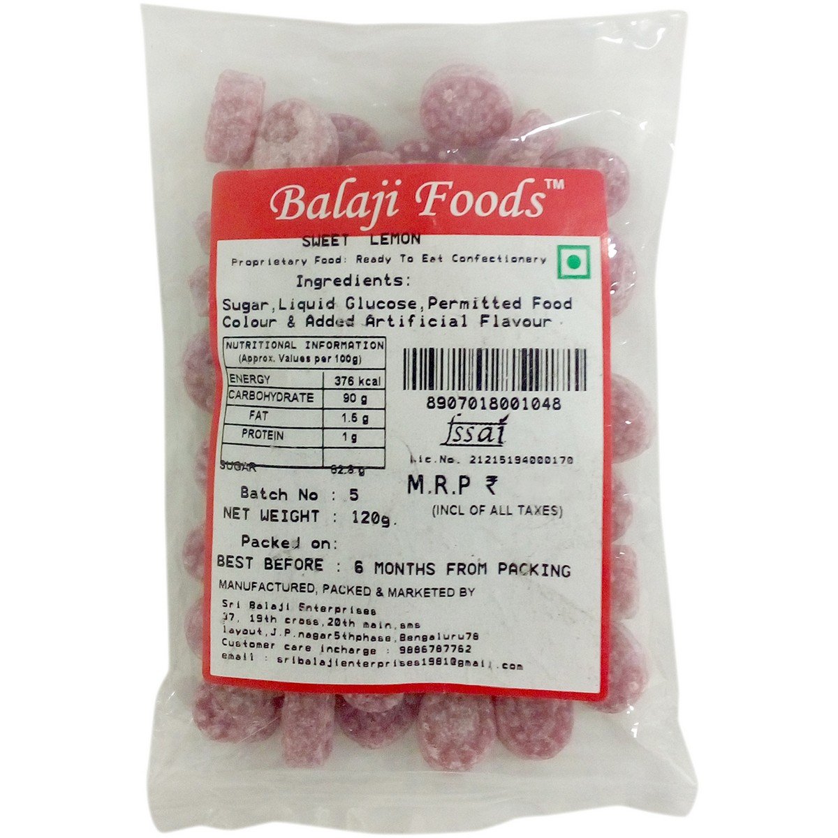 Balaji Foods Candies - Lemon, 120g Pouch : Amazon.in: Grocery & Gourmet ...