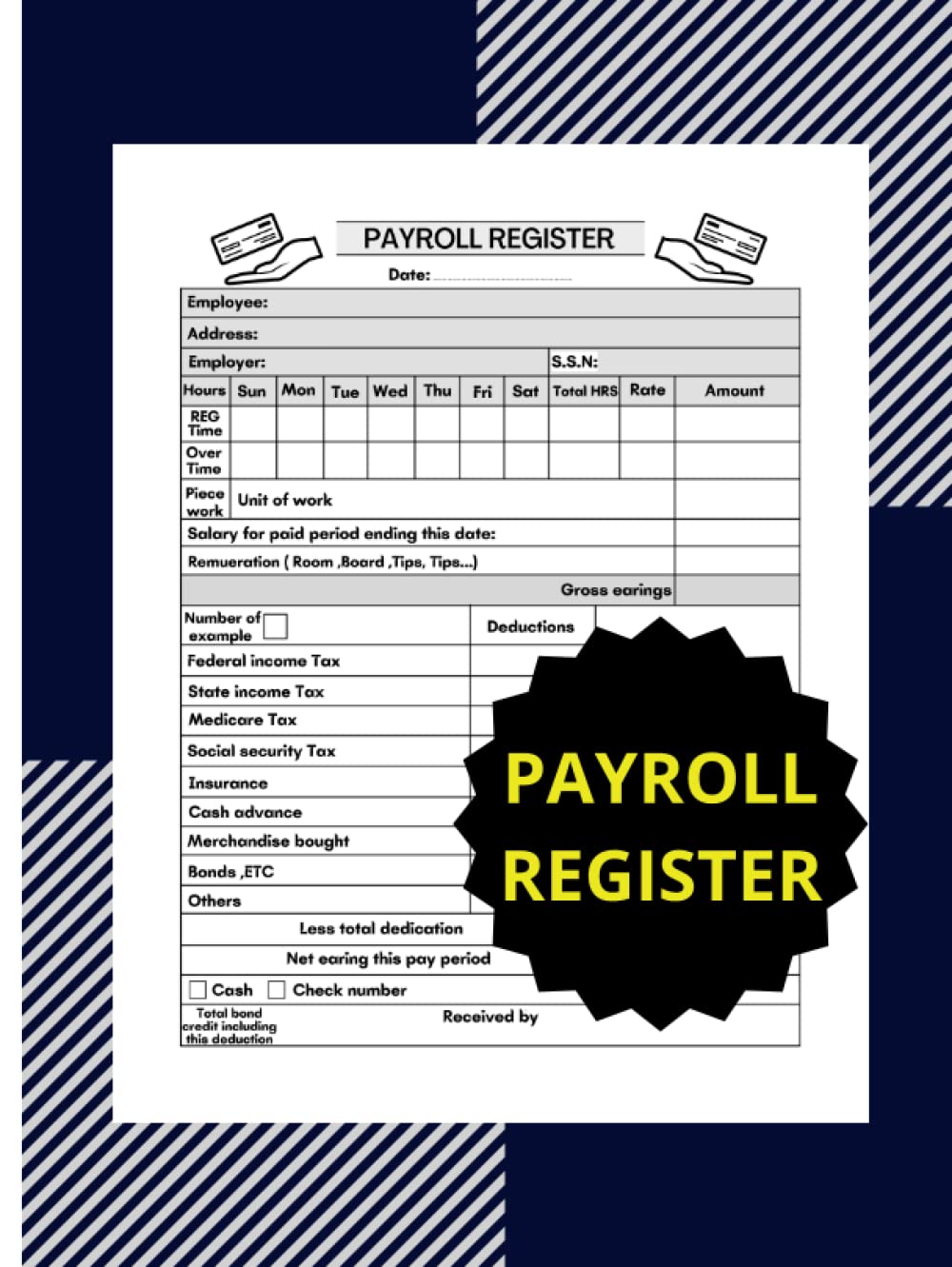 Amazon.com: Payroll Register: A Simple payroll record book , payroll ...