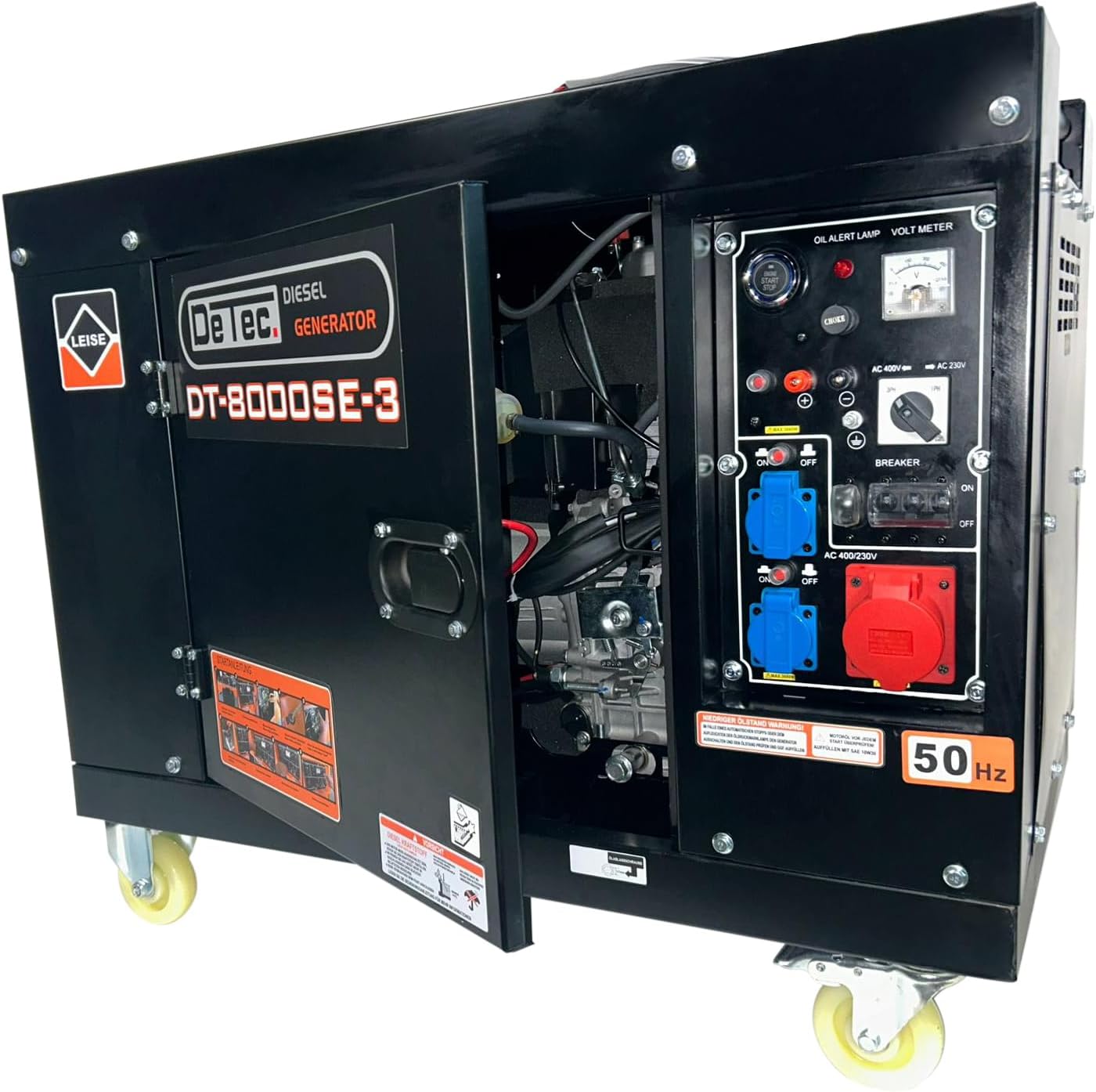 DeTec. Dieselstromerzeuger 6500 Watt Notstromaggregat I 3 Phasen ...