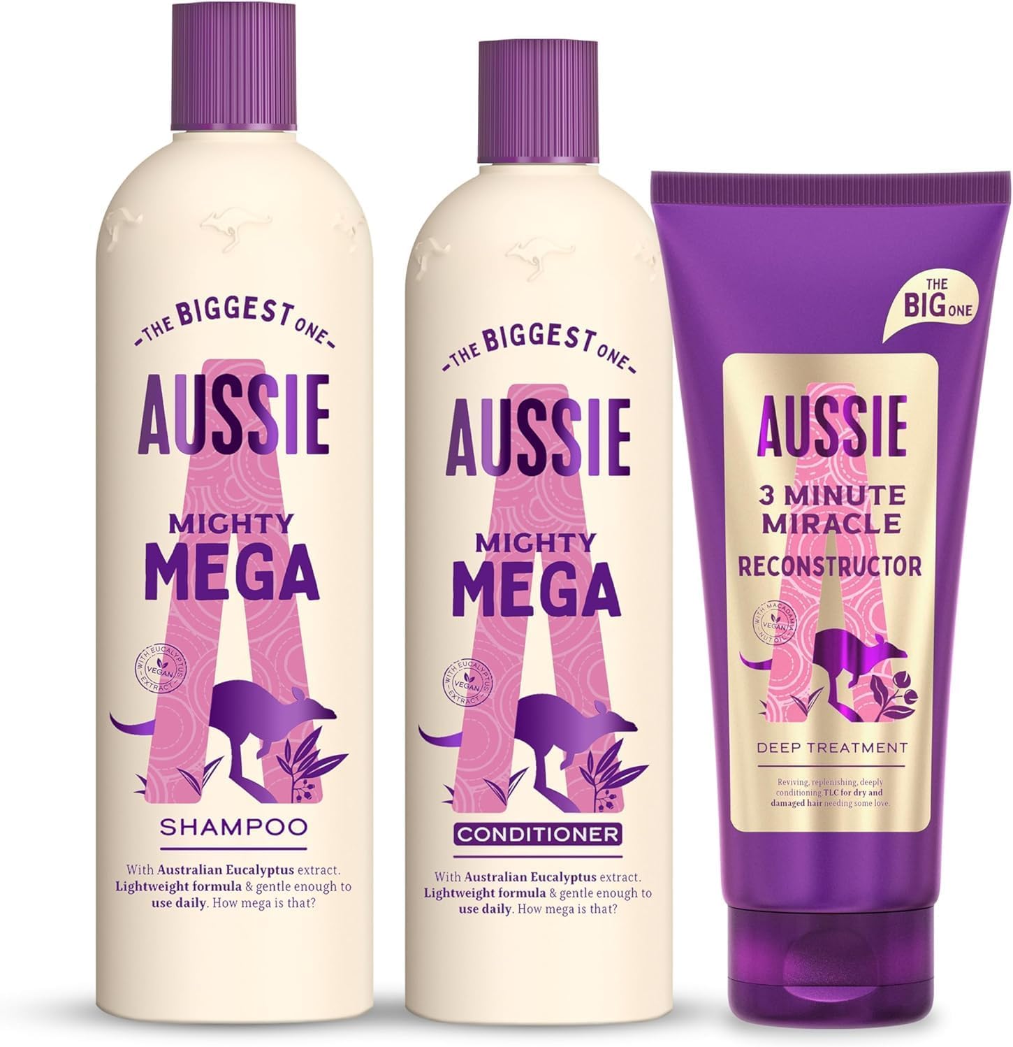 Aussie Mega Shampoo and Conditioner Set with deep treatment hair mask ...