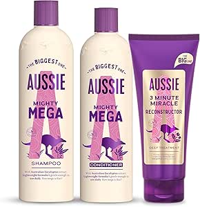 Aussie Mega Shampoo and Conditioner Set with deep treatment hair mask ...