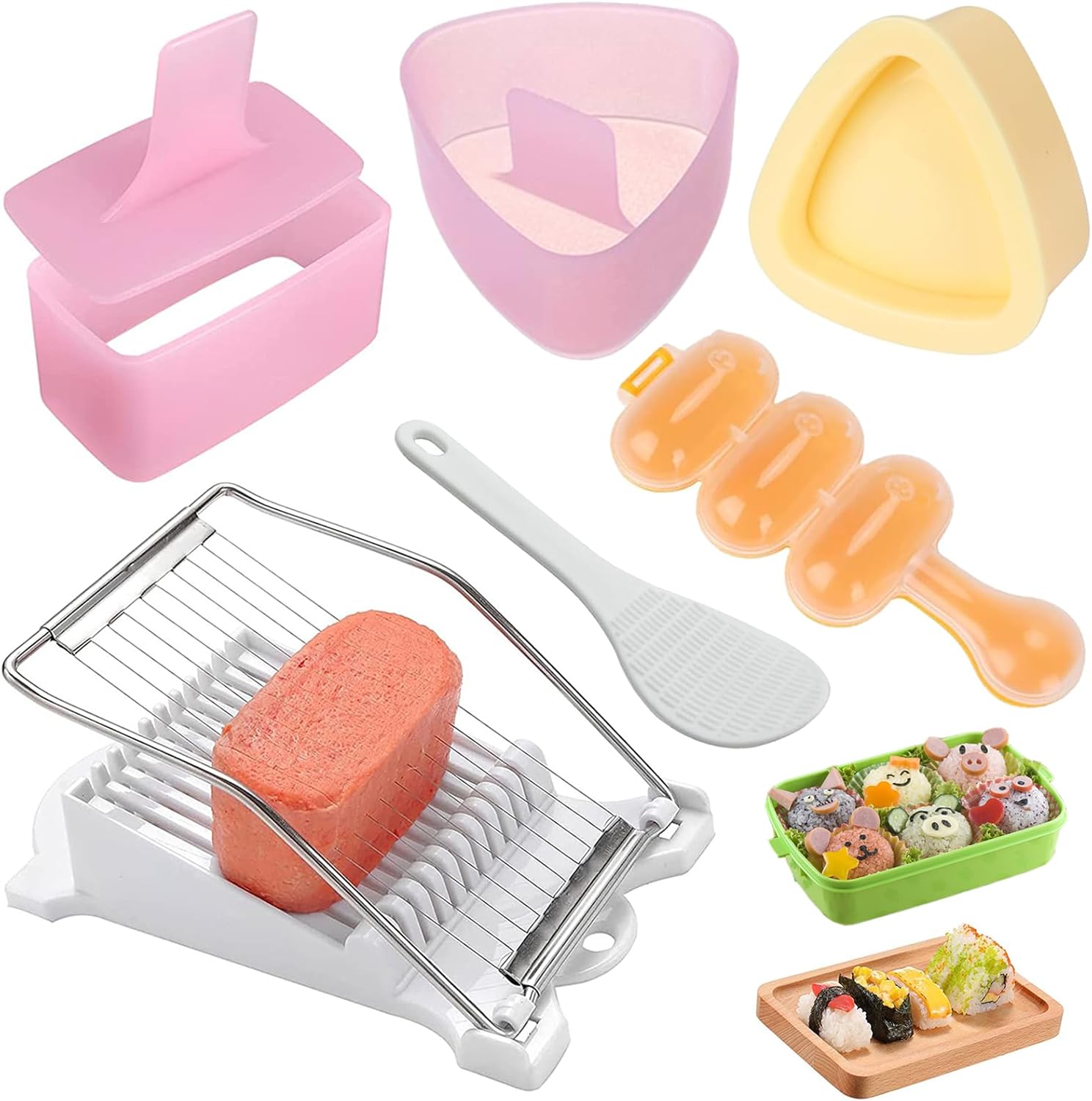 Amazon.com: 6 Pcs/Set Musubi Maker Kit with Luncheon Meat Slicer - Non ...