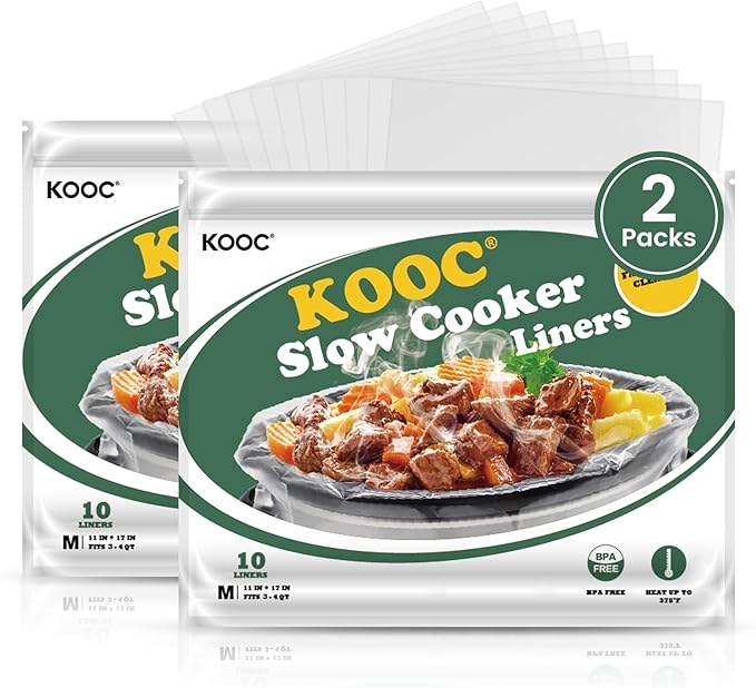Amazon.com: KOOC Slow Cooker Liners 11"x17" 20 count Middle Size ...