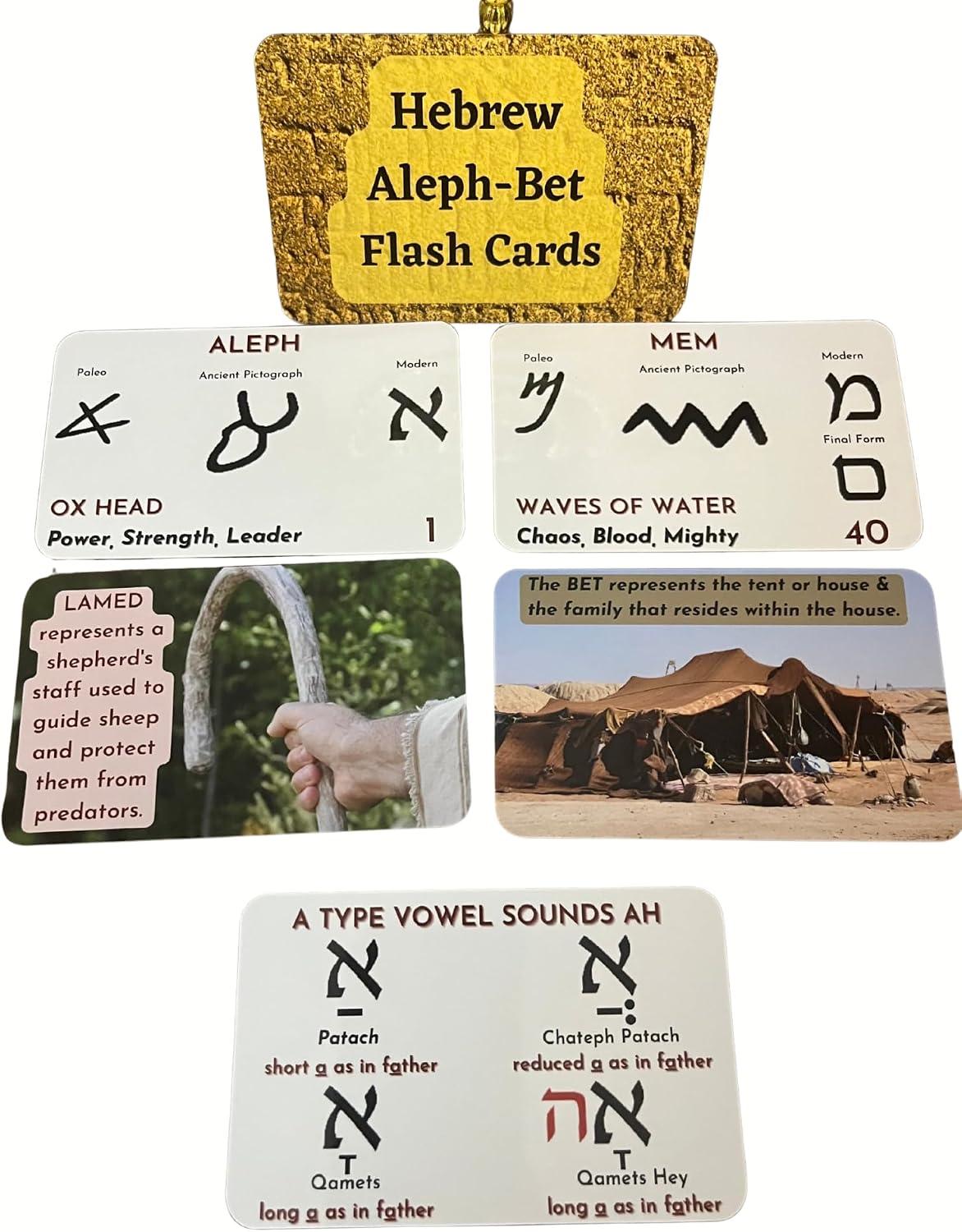 Amazon.com: Hebrew Aleph Bet Flashcards, Paleo, Ancient Pictograph and ...