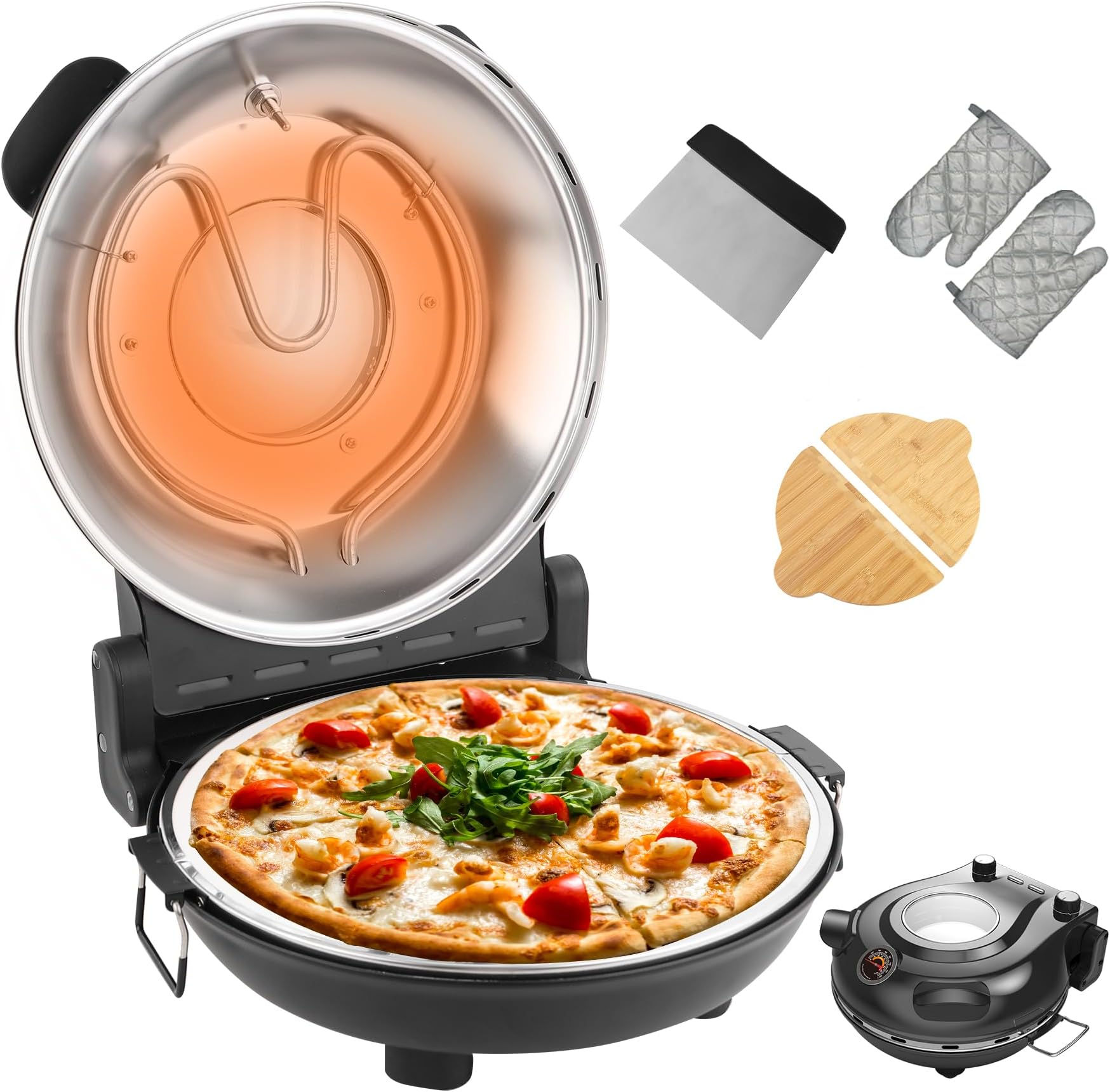 Amazon.com: Baker’s Friend Electric Pizza Oven Indoor Countertop, 12 ...