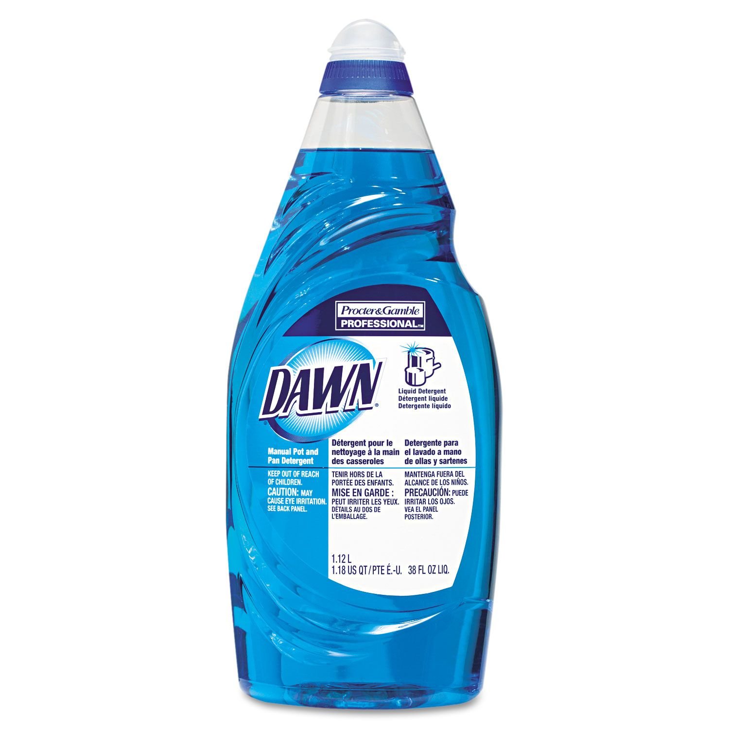 Dawn 45112 Liquid Dish Soap, 38 oz, Original, PK8, Blue: Dish Detergent ...