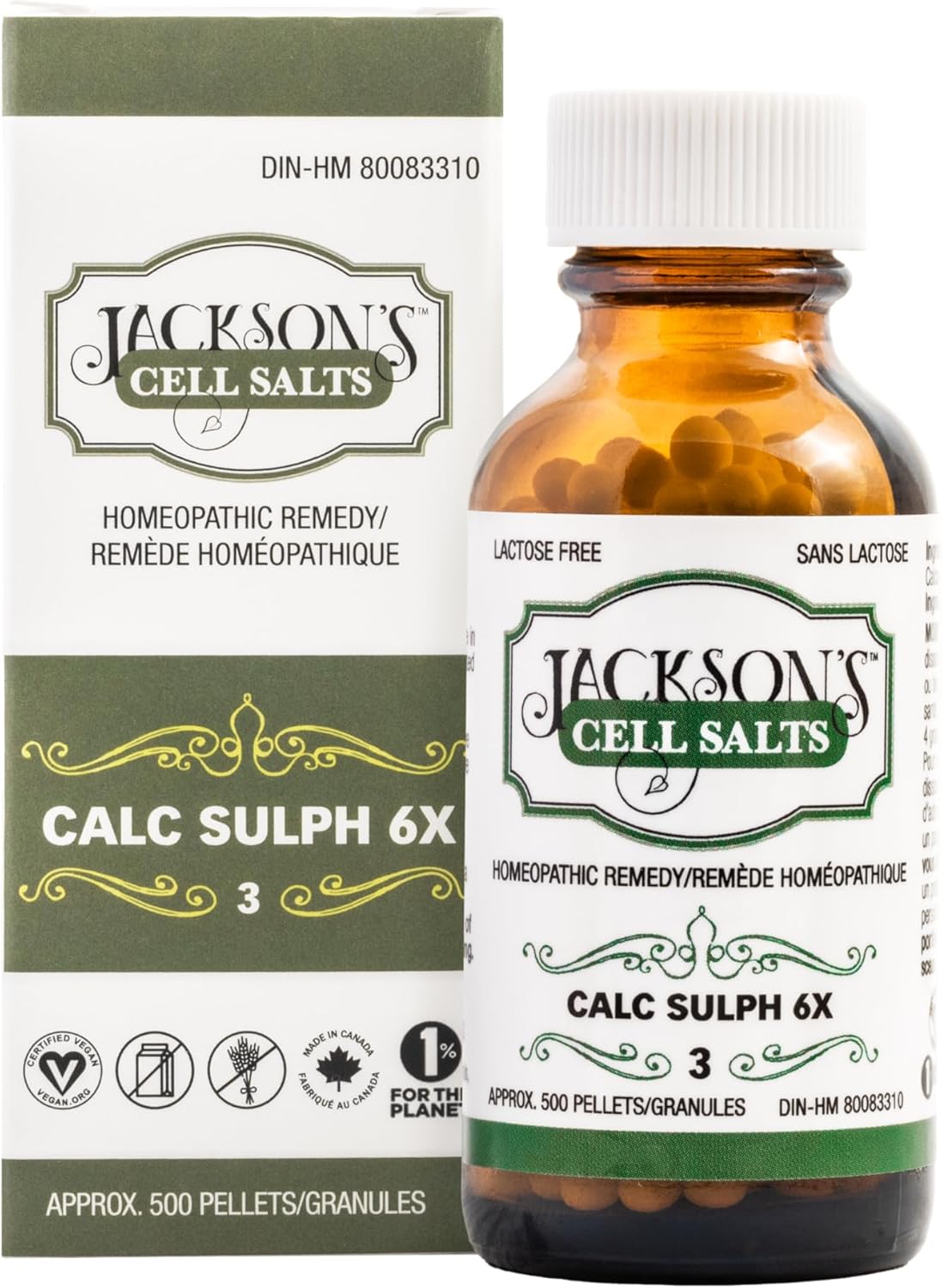 Jackson’s Cell Salt #3 Calc sulph 6X (500 Pellet Bottle) – Certified ...