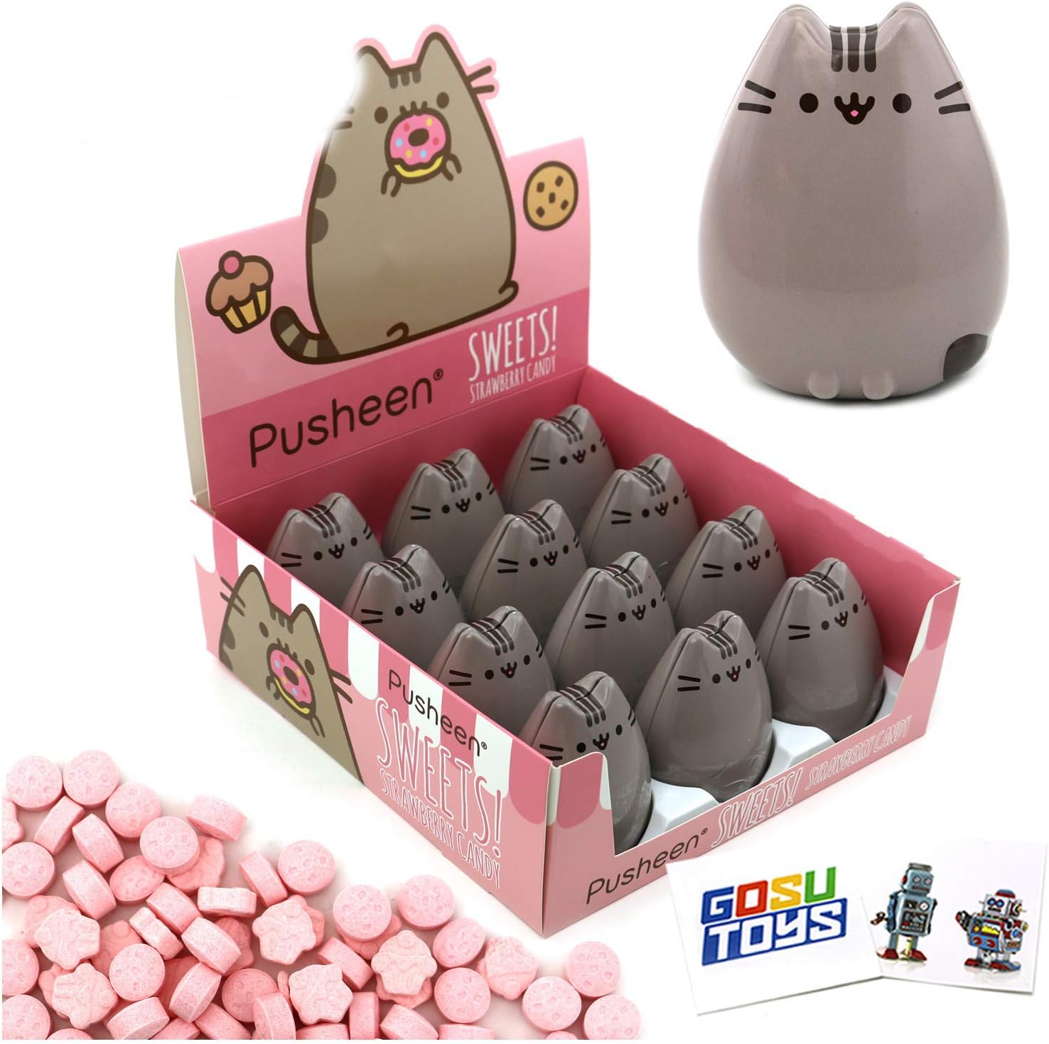 Amazon.com : Pusheen Strawberry Sweets Candy in Cute Collectible Tin ...