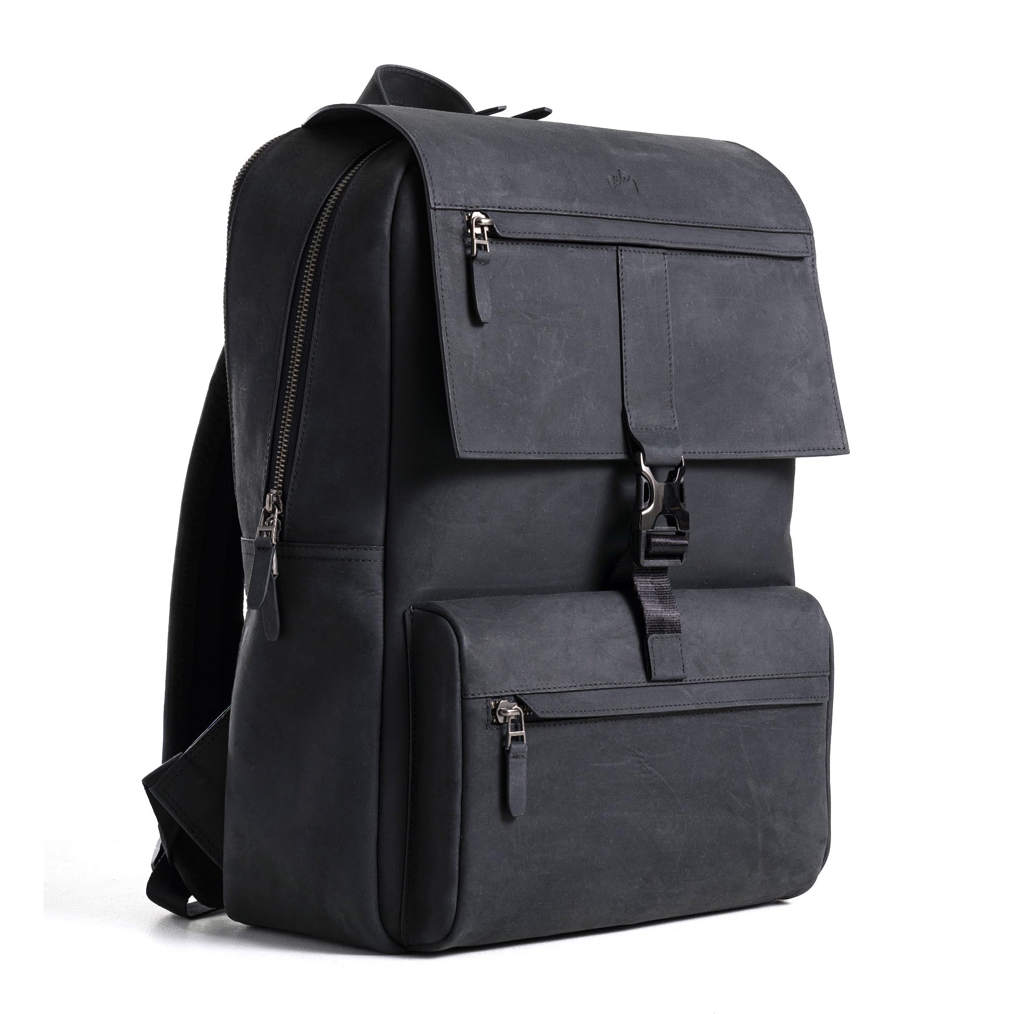 Amazon.com: VELEZ Black Top Grain Leather Backpack for Men and Women ...