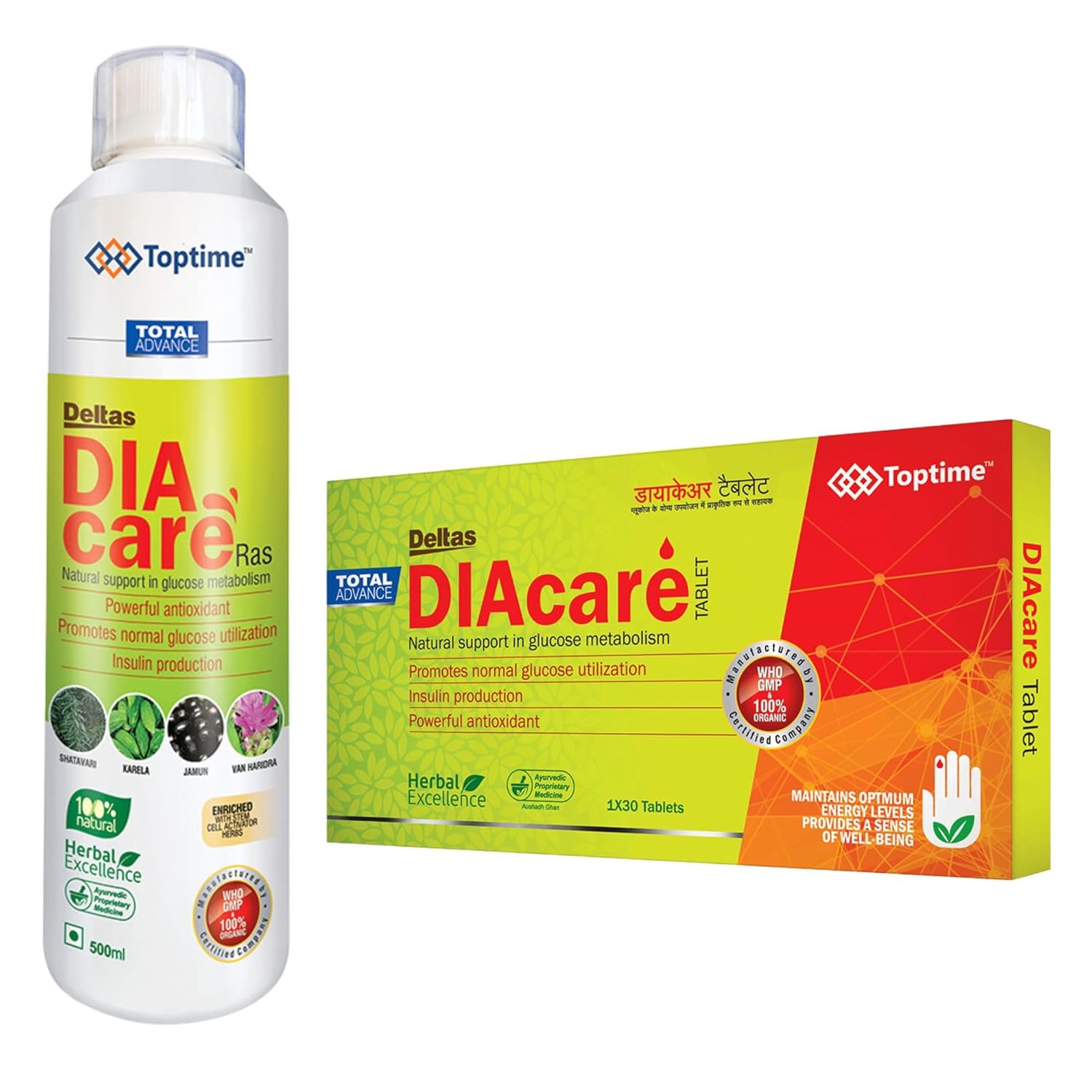 Buy MINAL Combo of Herbal DIAcare Tablet & DIAcare Ras, Health ...