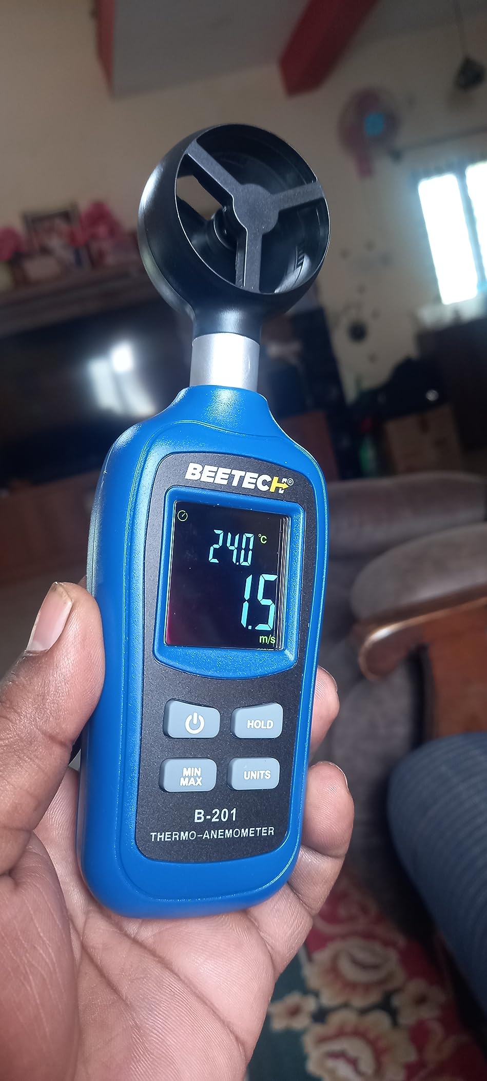 BEETECH Anemometer B-201, Range of 0.4~30m/s, measurable units in m/s, ft/min, MPH, km/hr, knots ...
