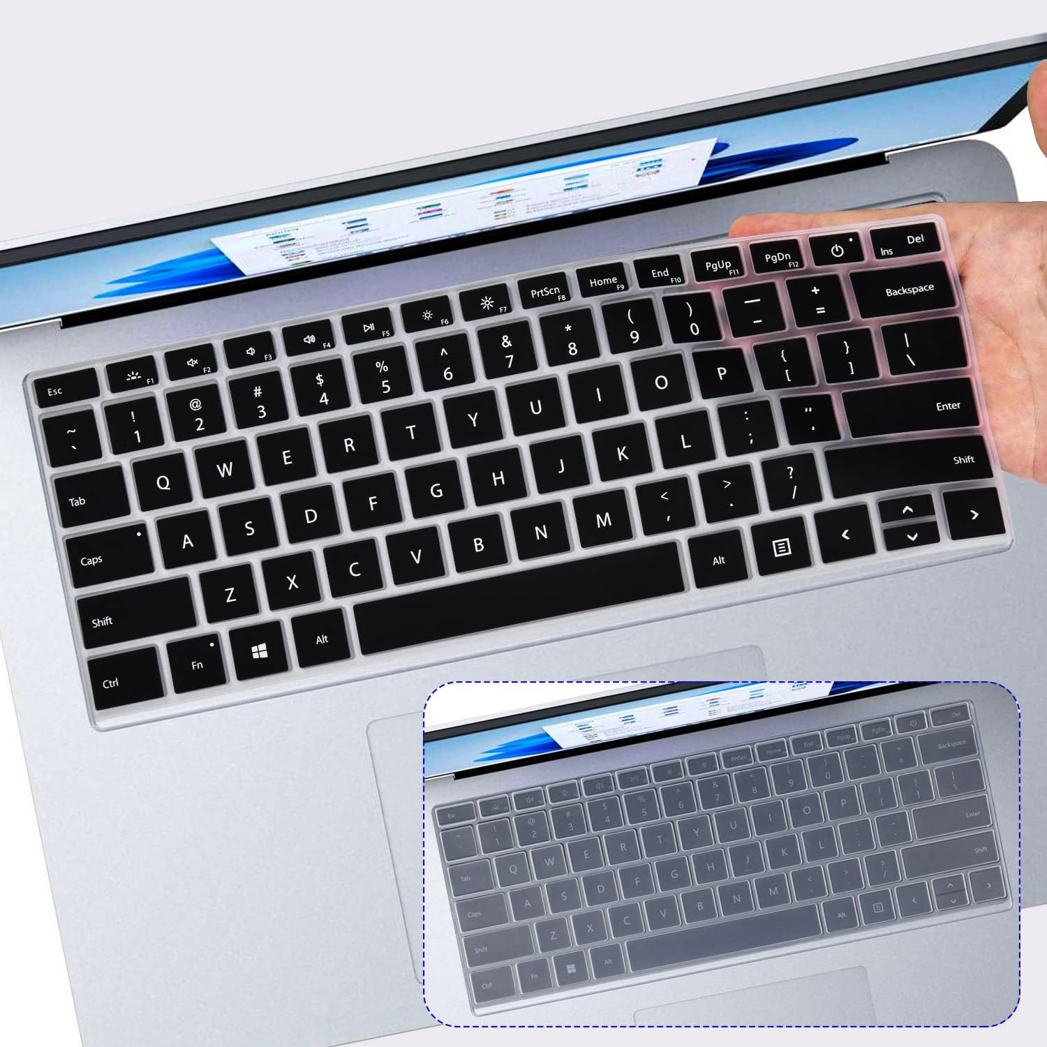 2Pack Keyboard Cover Skin for Microsoft Surface Laptop 4 13.5" & 15 ...