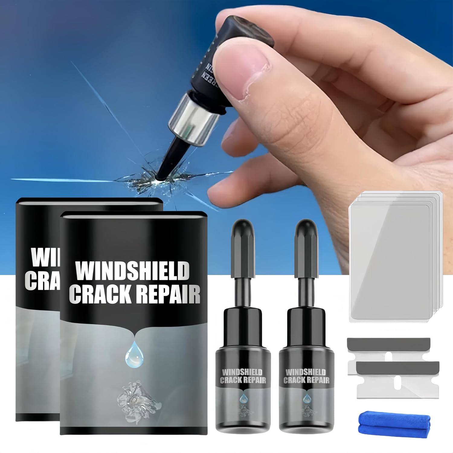 Amazon.com: 2PCS Windshield Crack Repair Kit, Glass Cracks Repair Kit ...