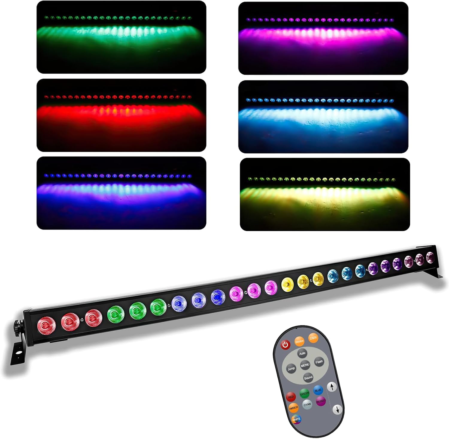 UKing LED Wall Wash Luci da DJ 24 x 3W LED Bar RGB Effetto Luce da ...