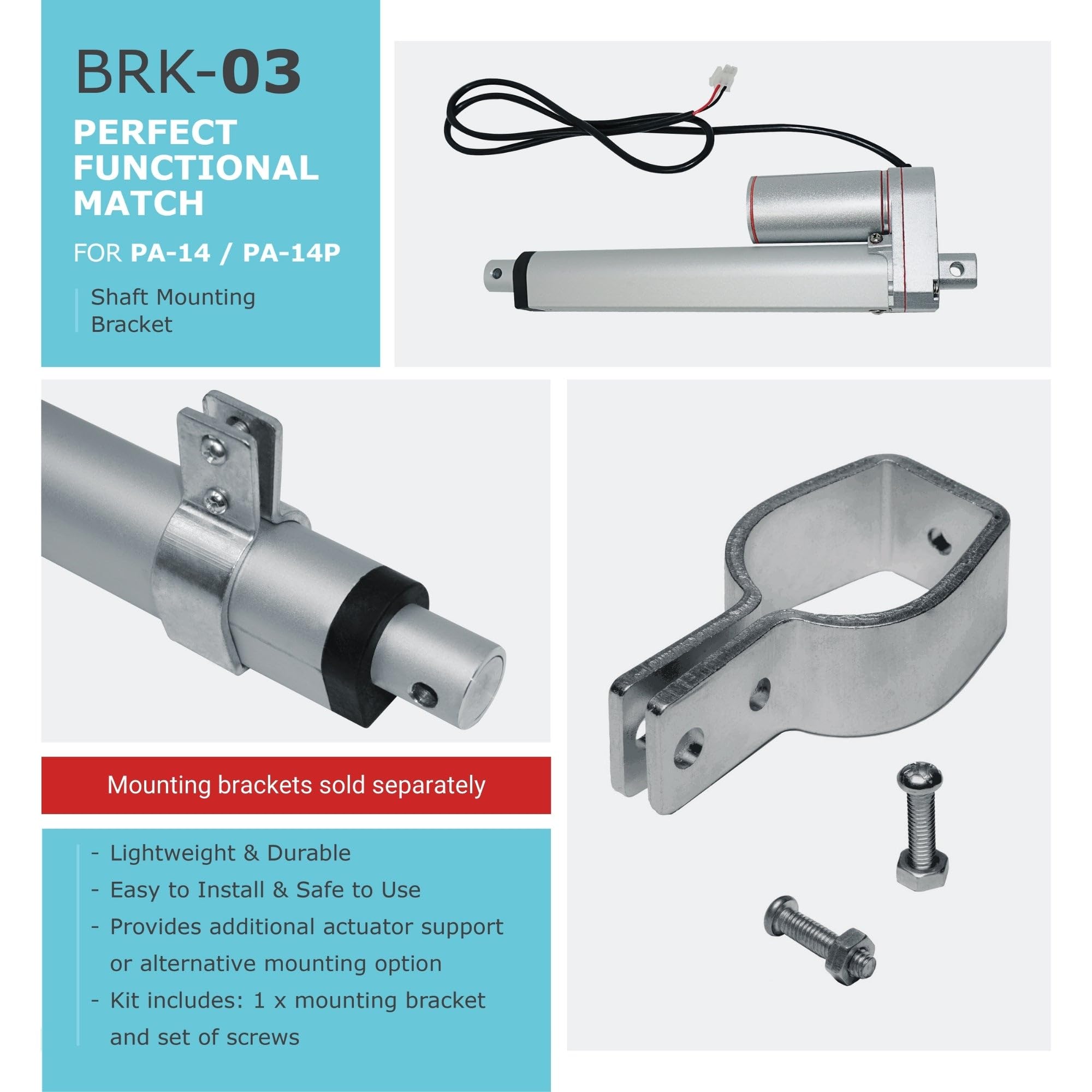 Snapklik.com : Progressive Automations Shaft Mounting Bracket BRK-03 For Linear Actuators - Made ...
