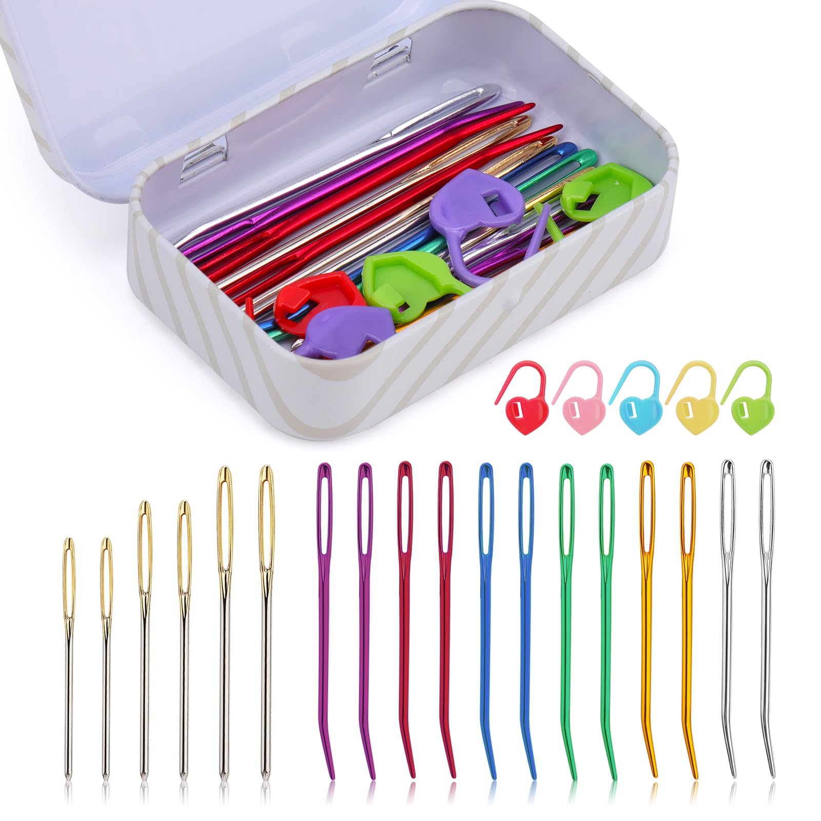 Amazon.com: Nitlak 24 Pcs Tapestry Needles Bent Kit, Yarn Needle, Large ...