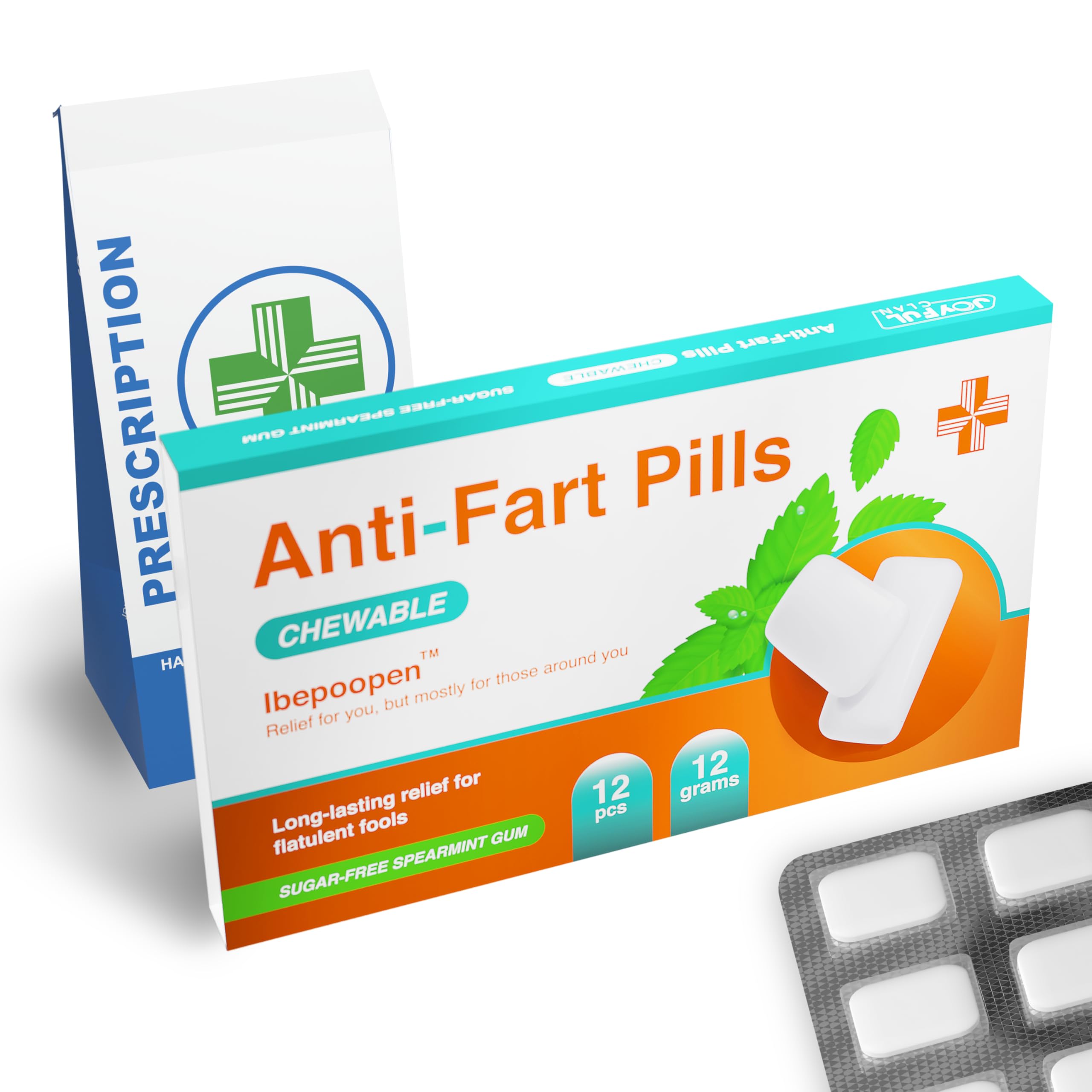 Amazon.com : Anti-Fart Gum, Funny Fake Prescription Joke Pill Box Prank ...