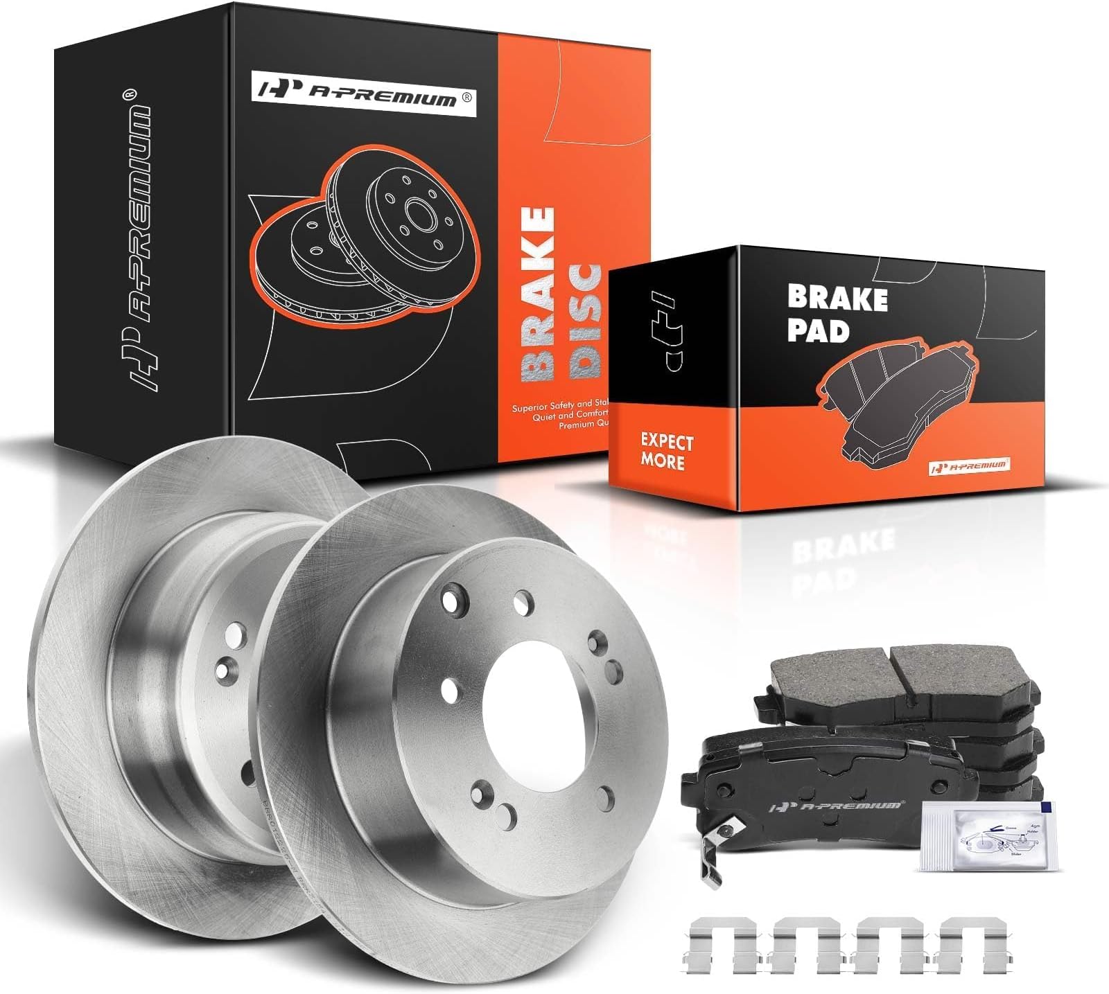 Amazon.com: AutoShack Rear Brake Kit Rotors and Ceramic Pads Pair of 2 Driver and Passenger Side ...