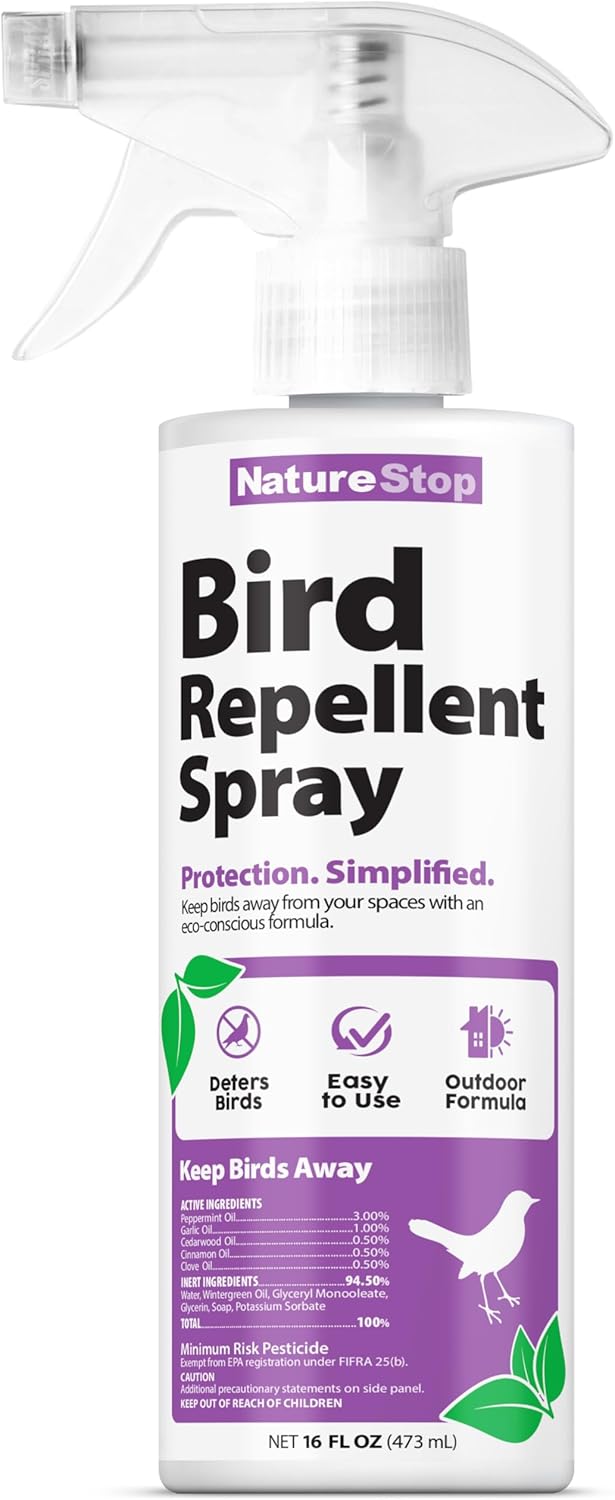 Amazon.com: NatureStop Bird Repellent Spray – Helps Deter Birds from ...