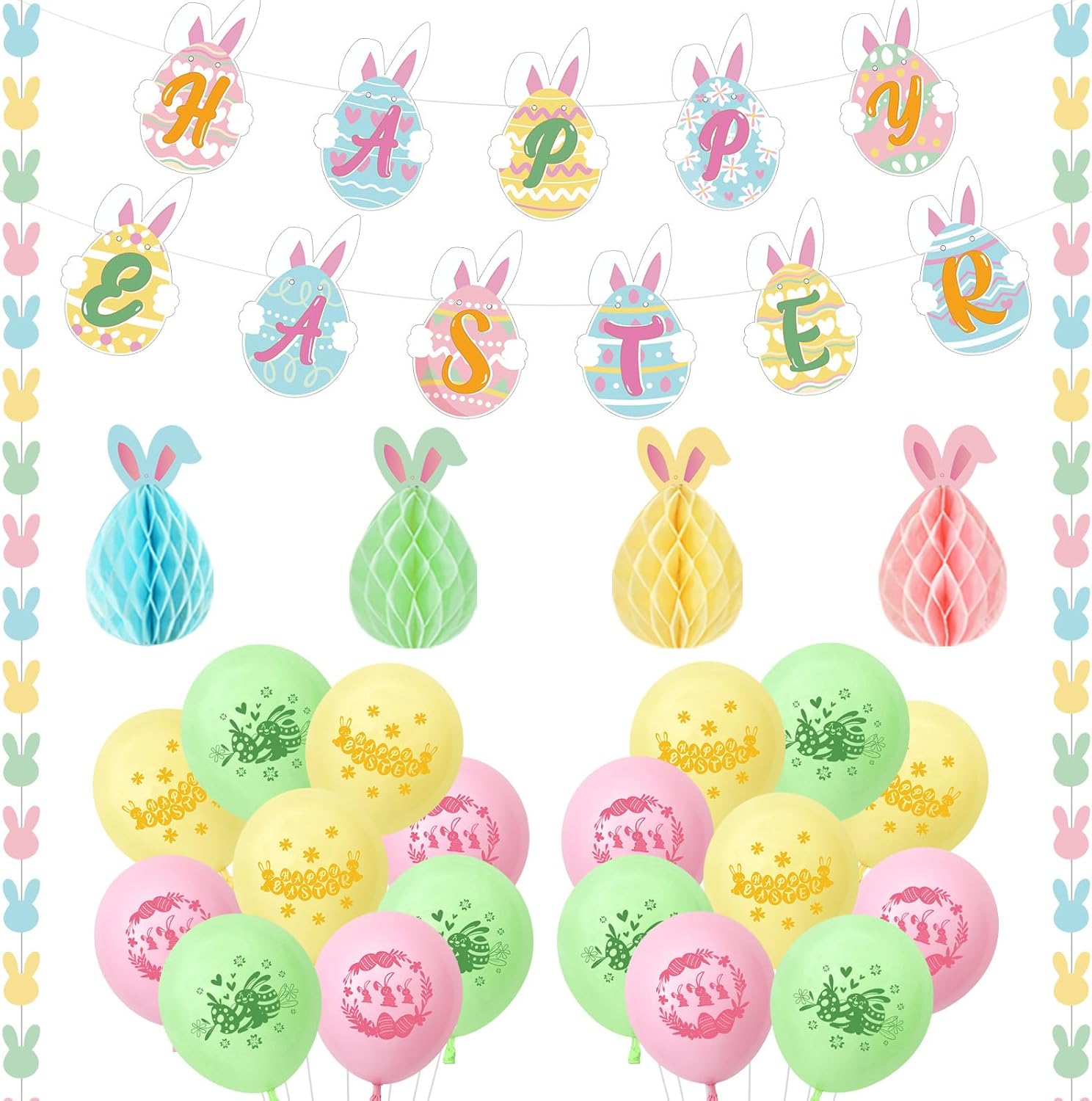 Amazon.com: GAGAKU Easter Hanging Decorations,Happy Easter Banner Set ...