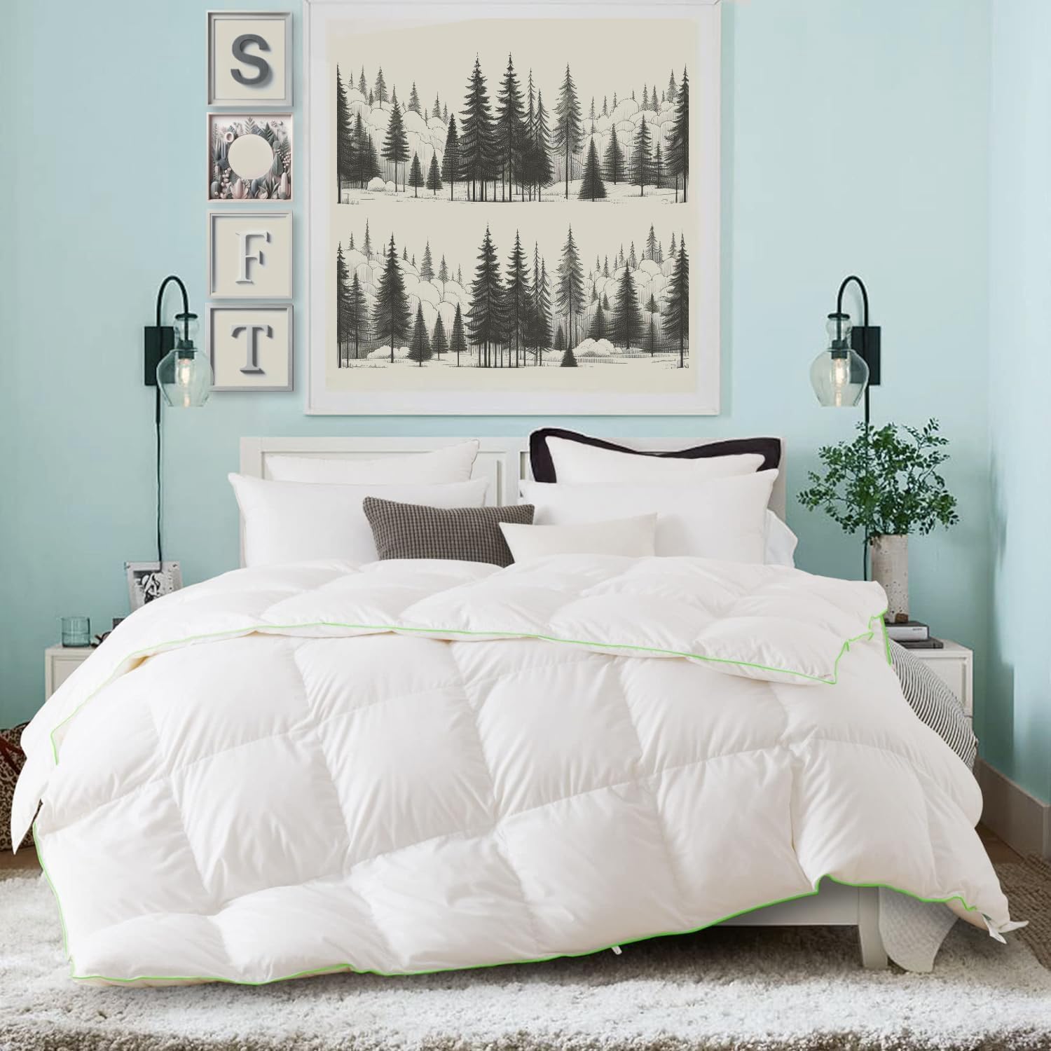 Amazon.com: KASENTEX Authentic Machine Washable Feather Goose Down Comforter - Ultra-Soft 750 ...