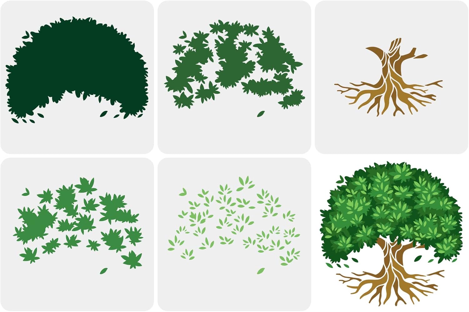 FINGERINSPIRE 5PCS Layered Tree of Life Stencil - 30x30cm PET Hollow ...