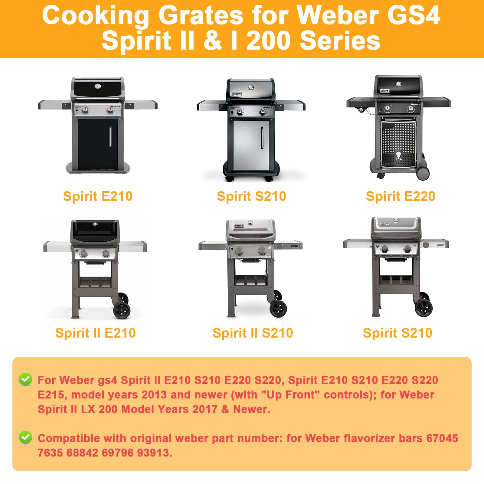 Snapklik.com : 7635 67045 Flavorizer Bars For Weber Spirit 2 Parts ...