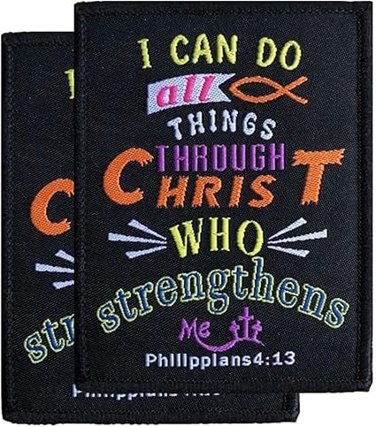 Amazon.com: 2PCS Philippians 4:13 Bible Verse Patch, I Can Do All ...