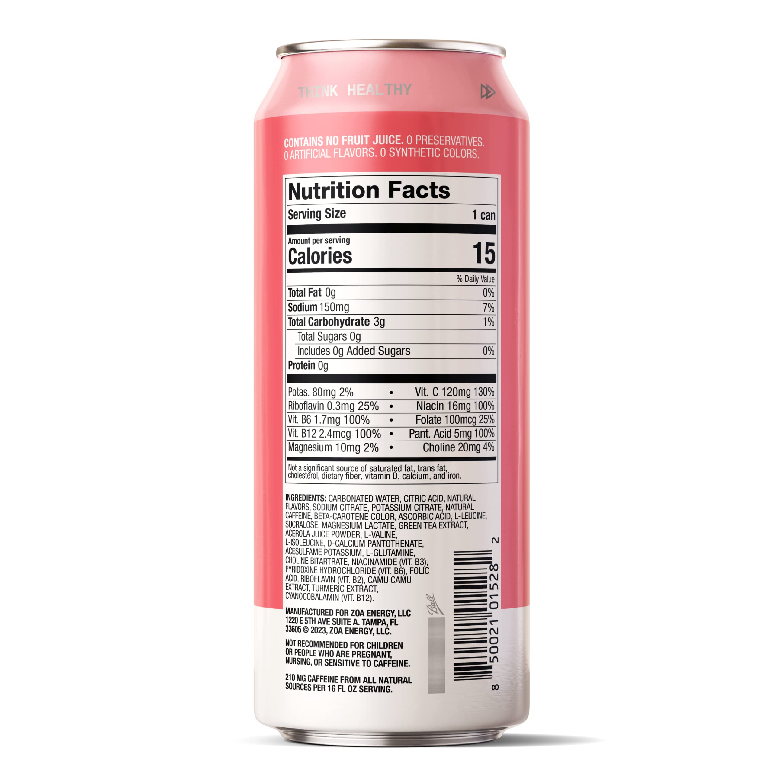 Snapklik.com : ZOA Zero Sugar Energy Drinks, White Peach - Clean Sugar ...