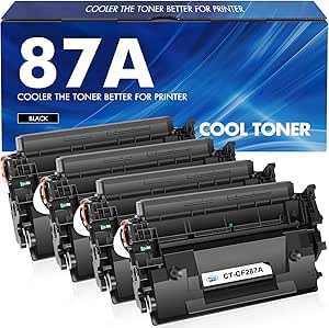 CF287A 87A Black Toner Cartridge: 4-Pack Compatible Replacement for HP ...