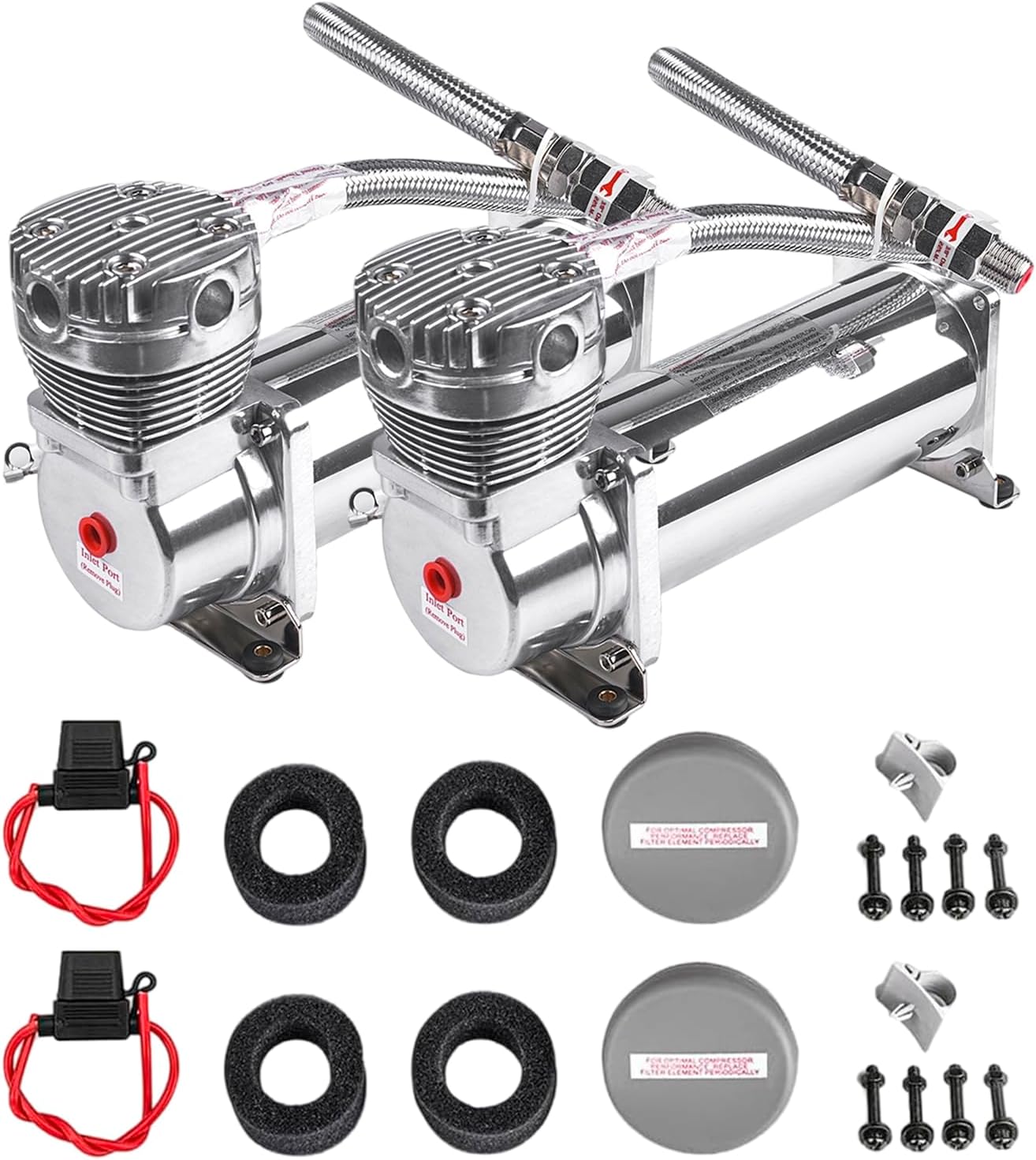 Amazon.com: ZHSYMX Heavy Duty 200 PSI Air horn Compressor Dual Value ...