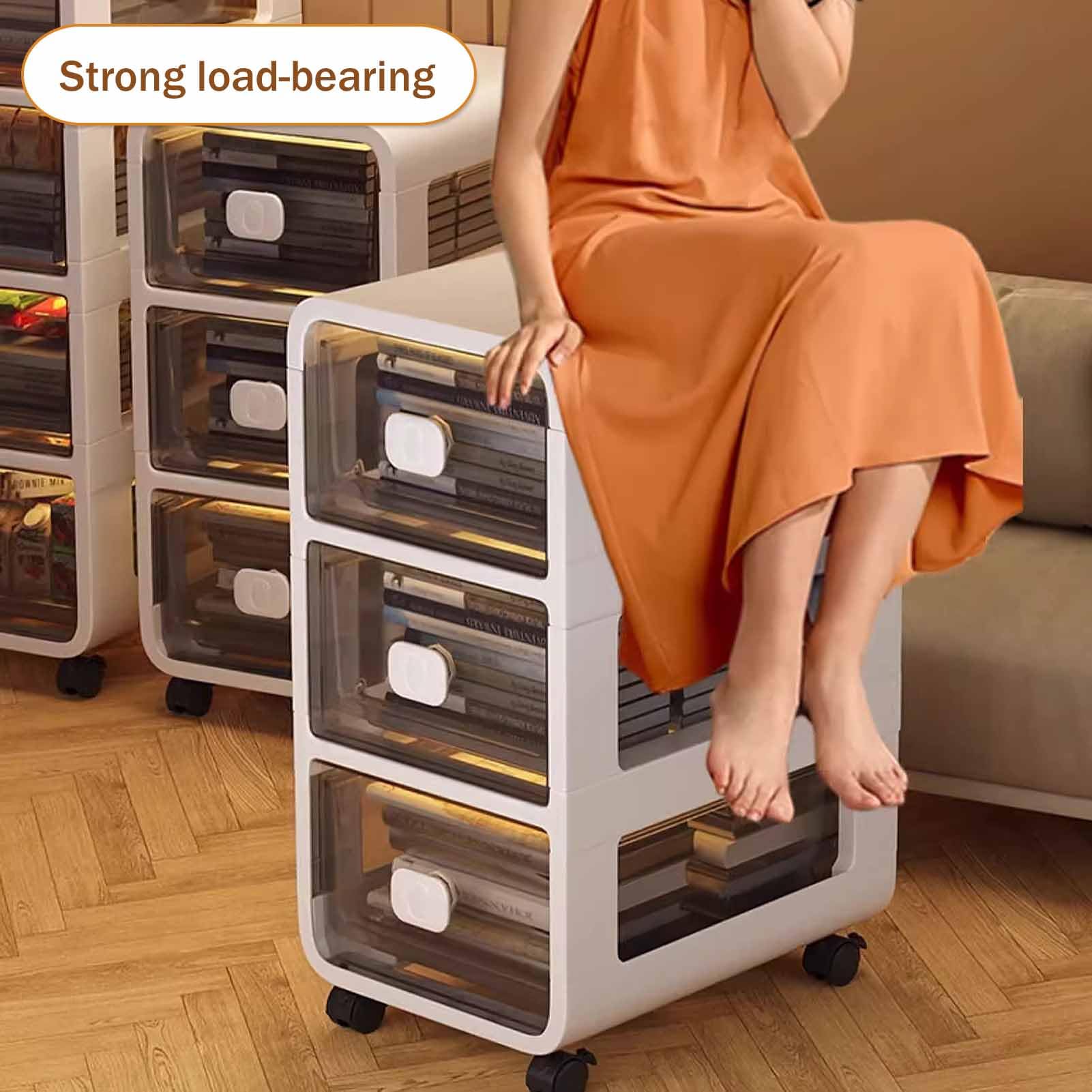 Sterilite 12 5/8'' W 3 Drawer Rolling Plastic Storage Cart Clear ...