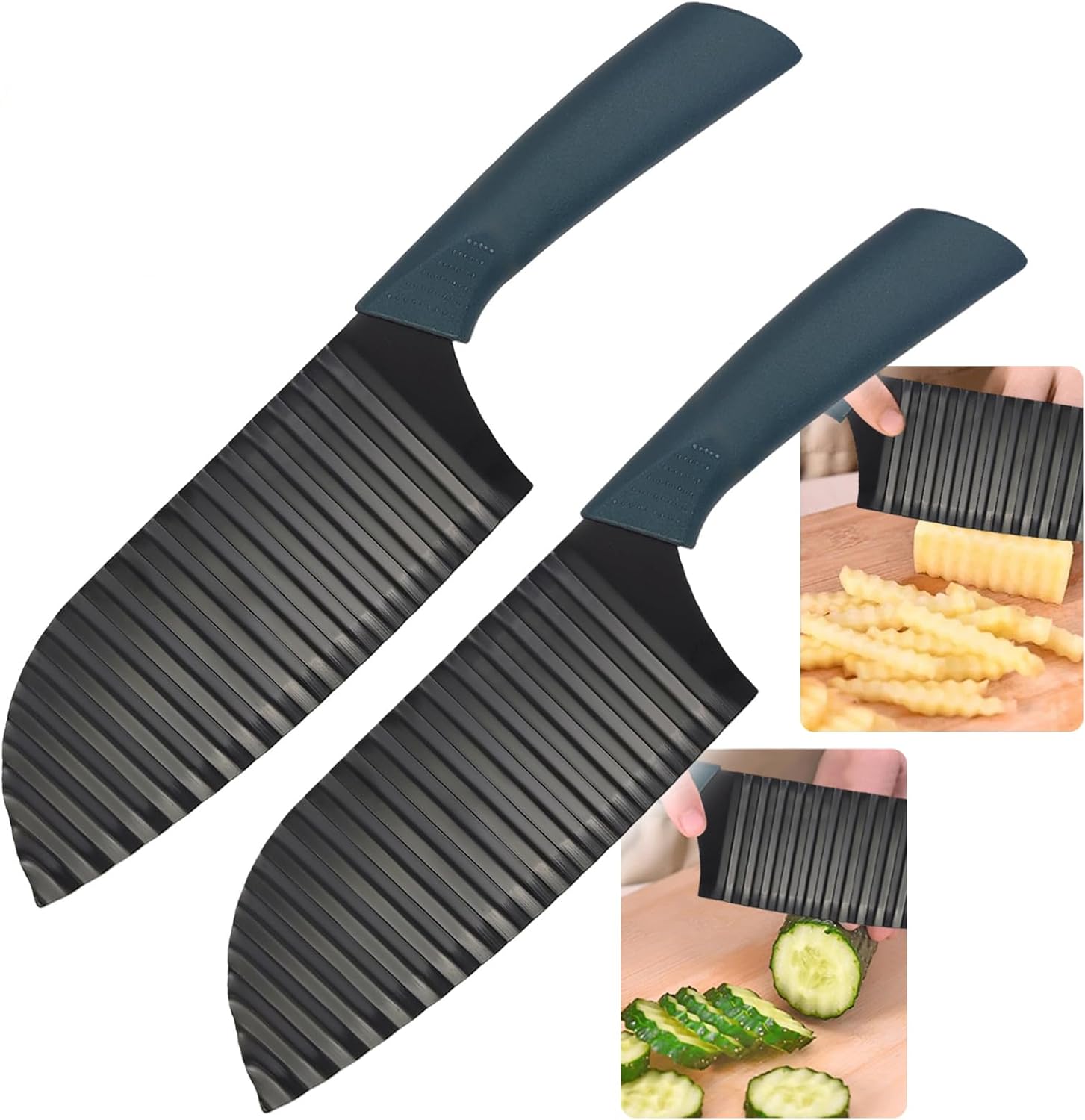 Amazon.com: 2PCs Crinkle Cutter,Stainless Steel Carrot Slicer Potatoes ...