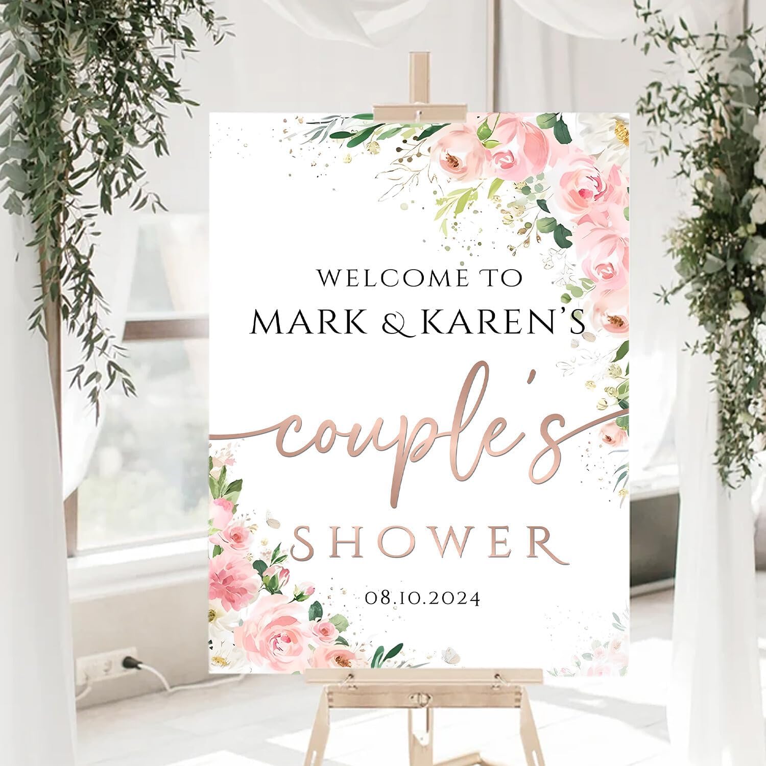Amazon.com : Custom Wedding Shower Welcome Sign, Couples Signs For ...