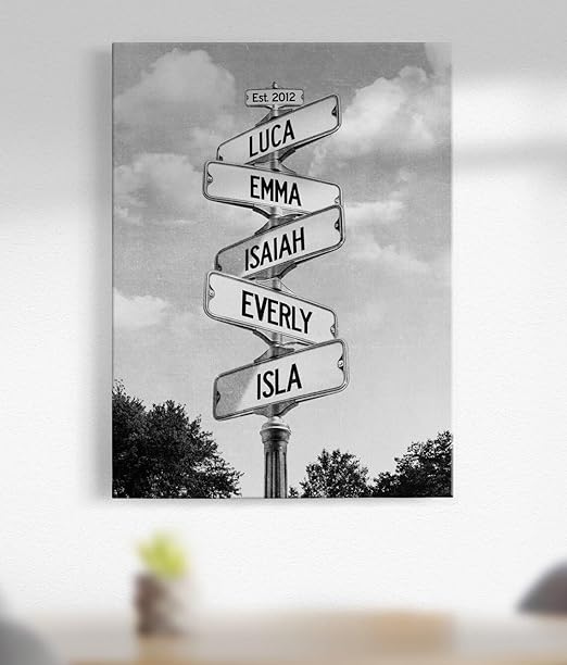 Amazon.com: Customized Kids Names Street Sign Canvas Poster ...