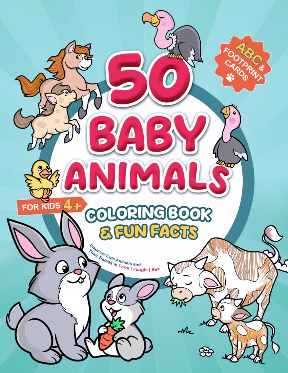 50 Baby Animals Coloring Book & Fun Facts for Kids: Discover Cute ...