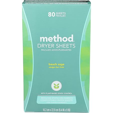 Amazon.com: Method Dryer Sheets, Fresh Air, Fabric Softener and Static ...