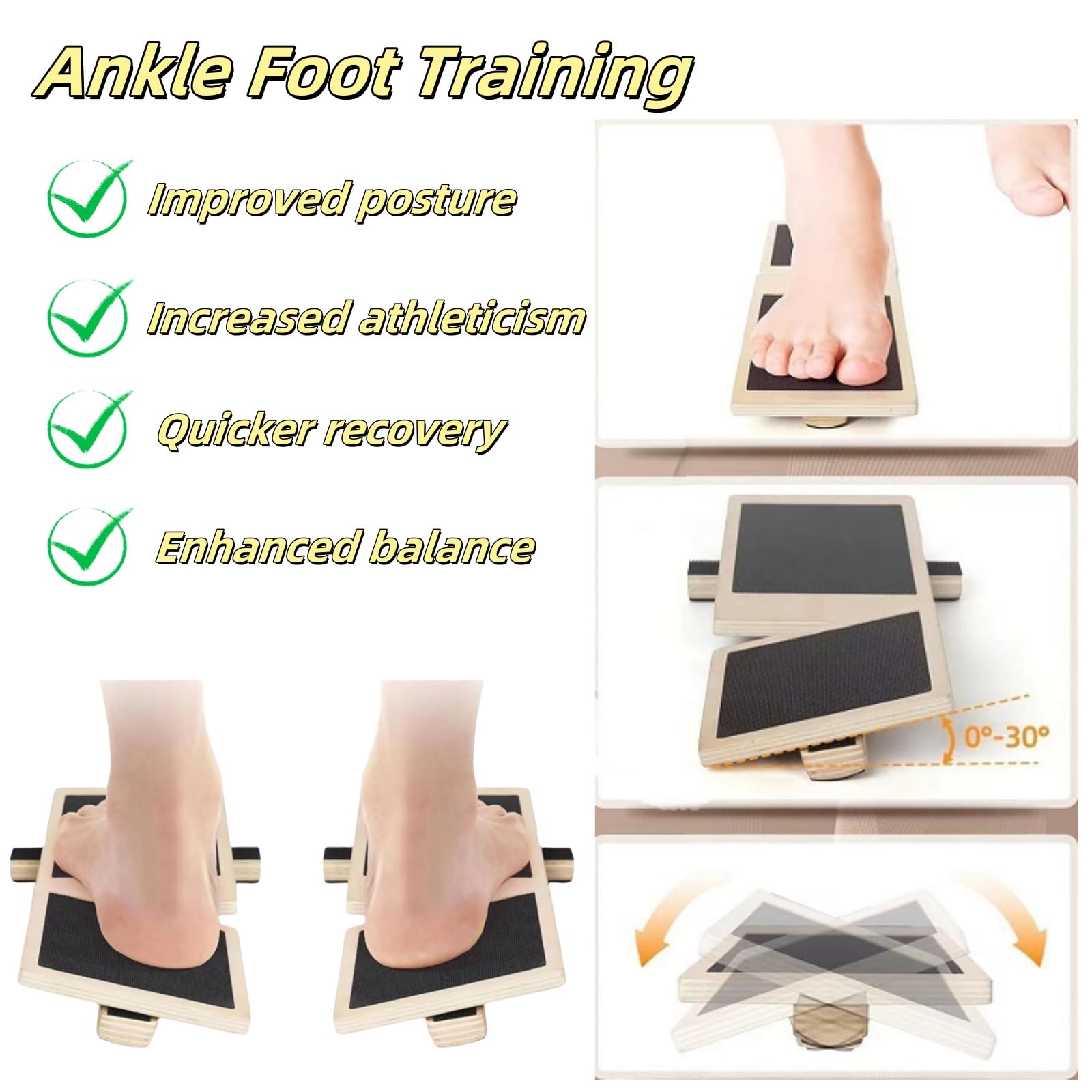 Ankle Balancing Board, Ankle Strengthener Set Single Foot Balancing ...