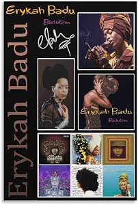 Amazon.com: JIUSHINIL Erykah Badu Music Album Posters Canvas Poster ...