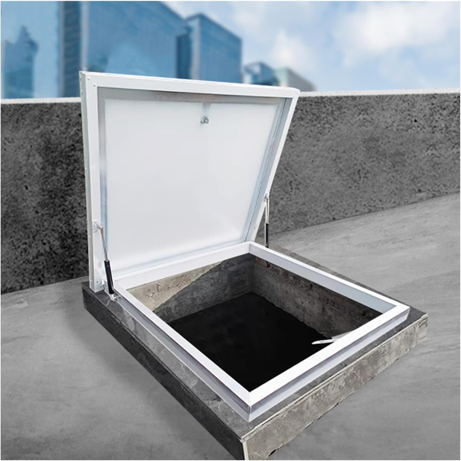 Heavy Duty Metal Roof Hatch Cover - Rainproof Skylight & Basement ...