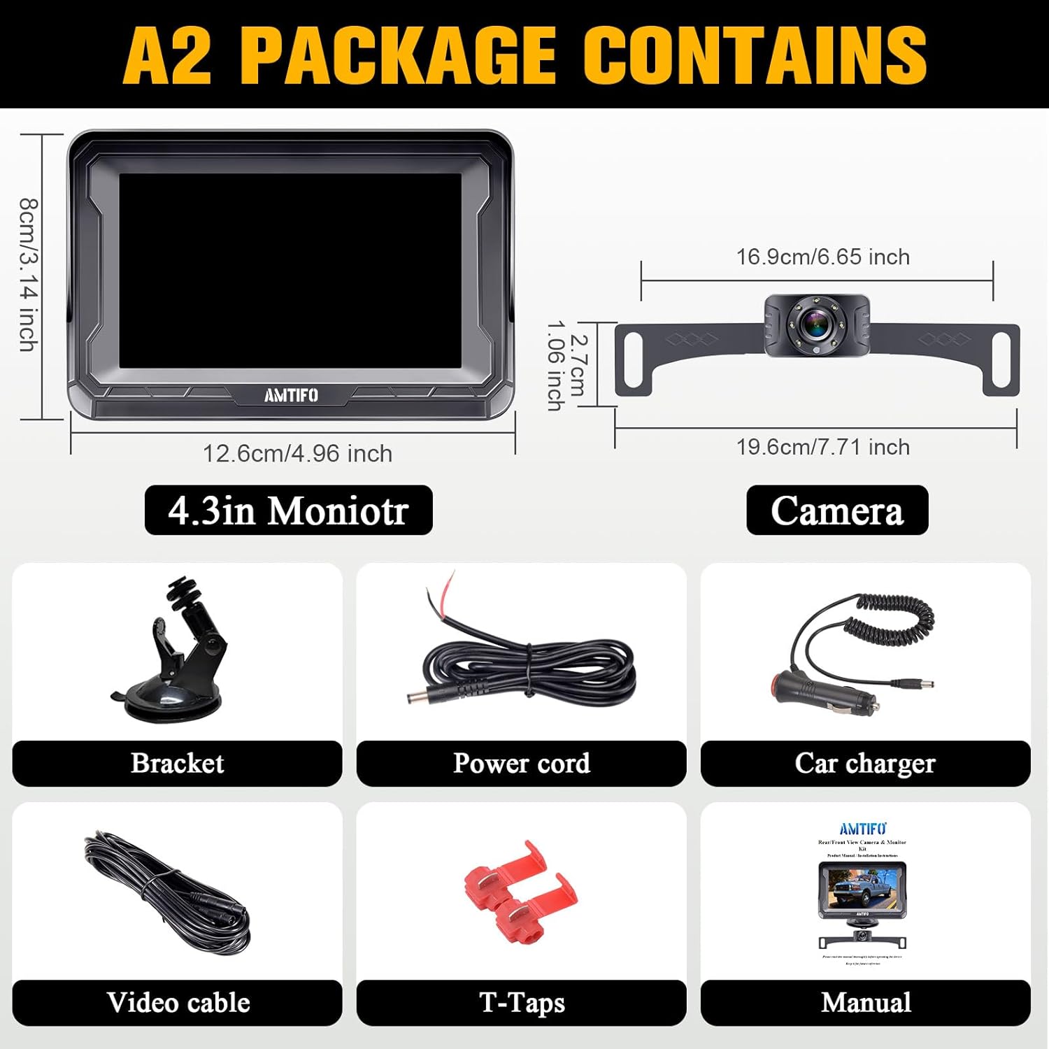 AMTIFO A2 4.3-Inch Backup Camera User Manual
