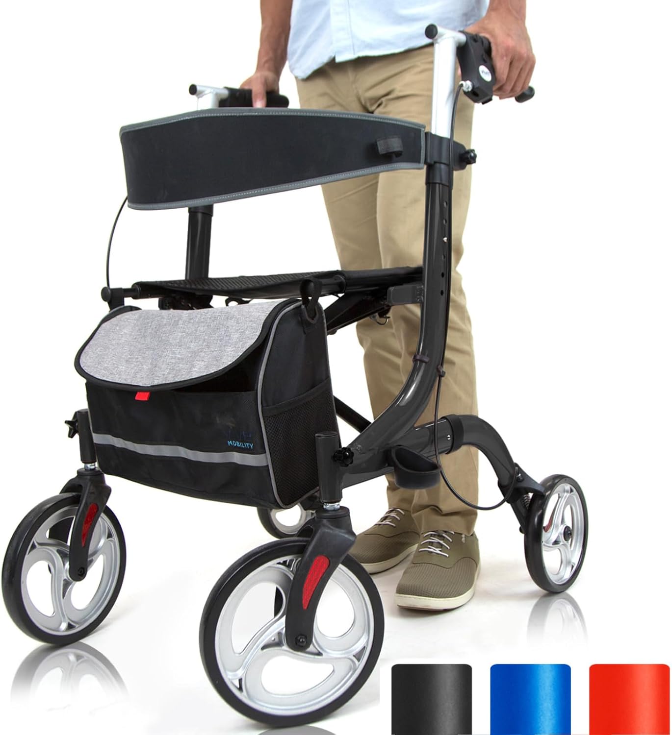 Amazon.com: Vive Mobility Rollator Walker with Seat - Lightweight, Easy ...