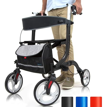 Amazon.com: Vive Mobility Rollator Walker with Seat - Lightweight, Easy ...